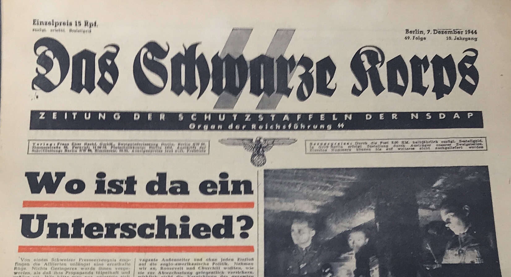 Discover Rare 1944 Das Schwarze Korps SS Newspaper Artifact