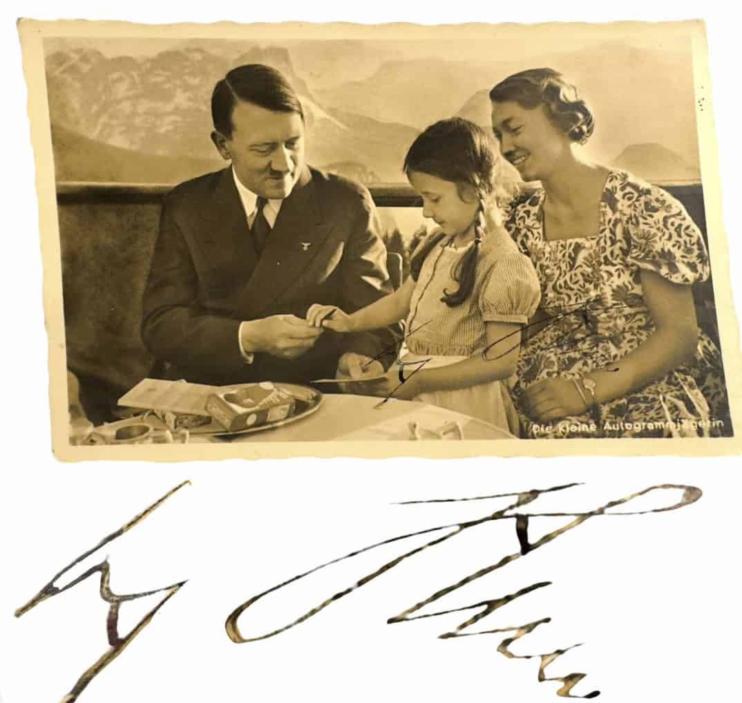 Secure Authentic Adolf Hitler Hand Signed Postcard Certified