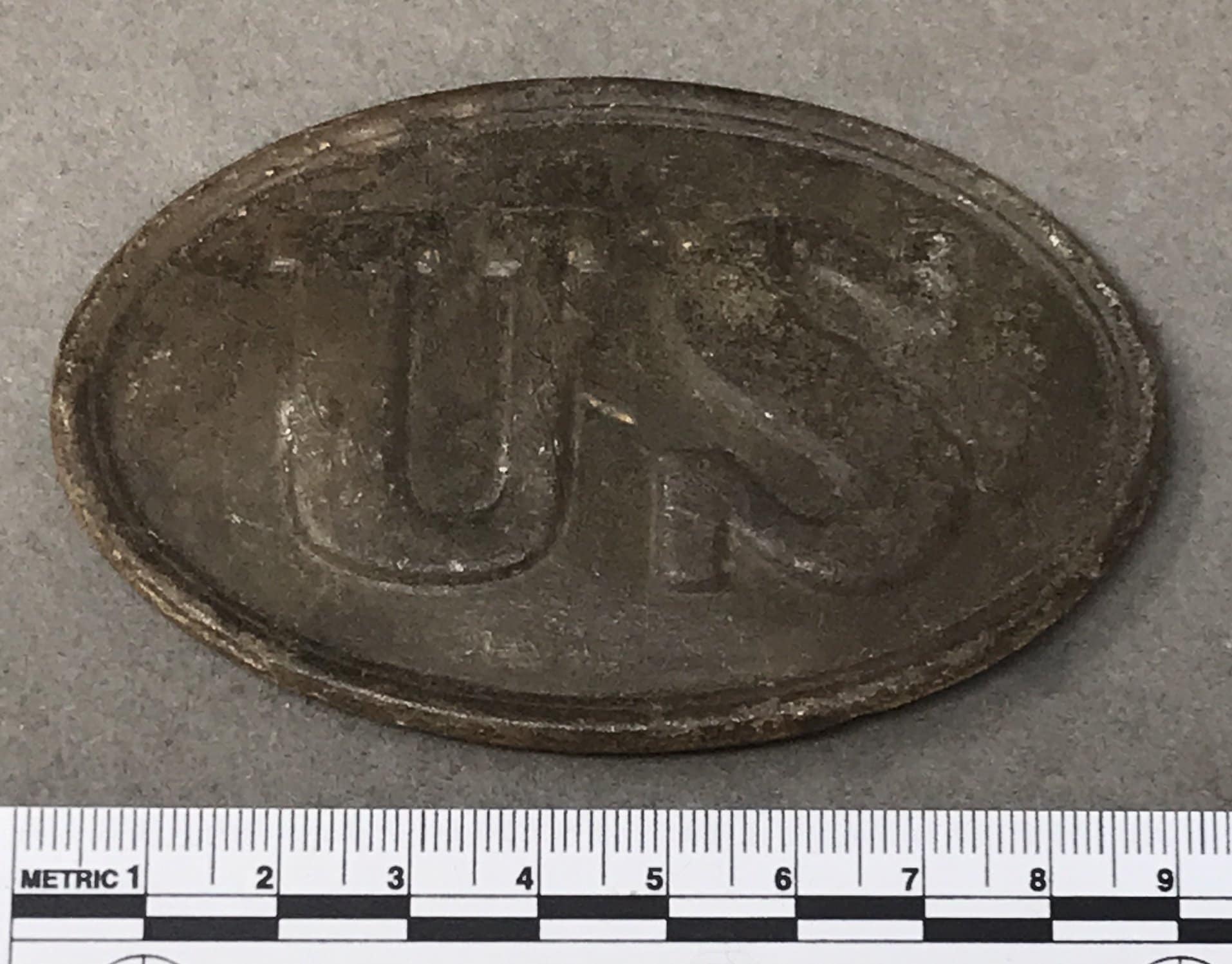 Authentic Civil War U.S. Box Plate - Rare Battlefield Find