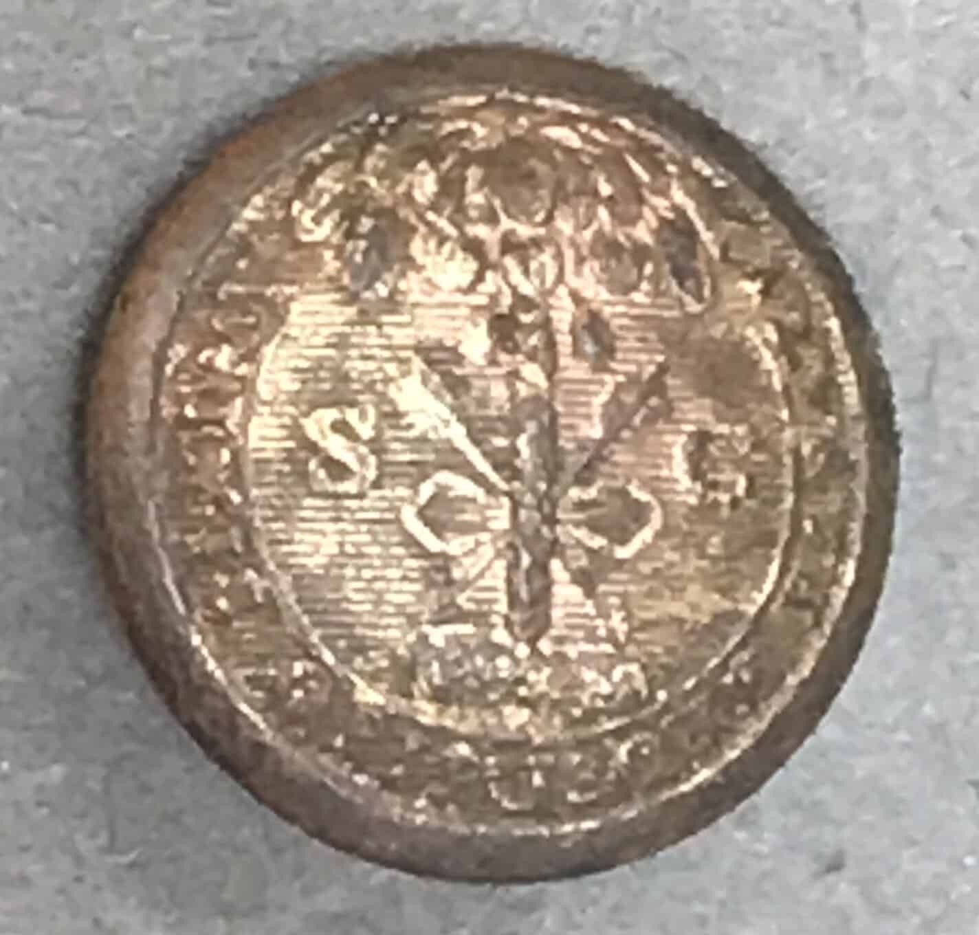 Confederate SC Button with Gilt from Manassas Certified