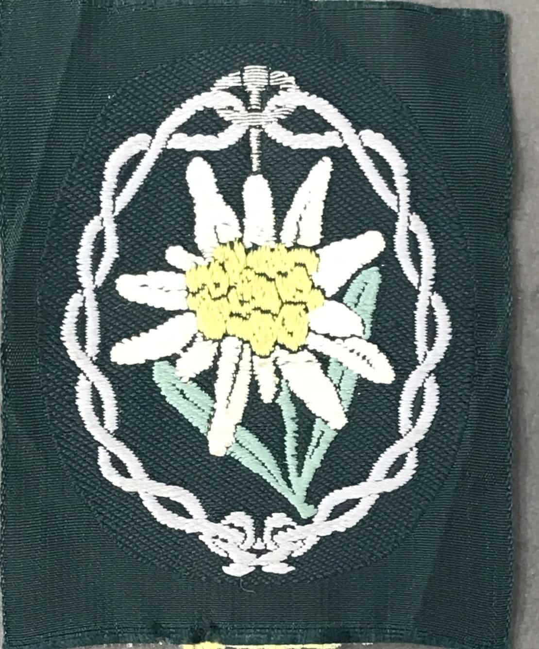 Rare WWII German Mountain Troop Sleeve Edelweiss Badge