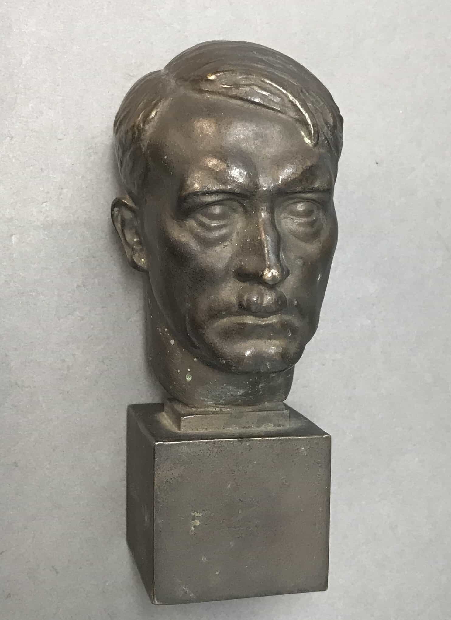 Hitler Signed Metal Desk Bust - Authenticated | Museum COA