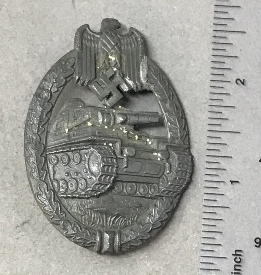 WWII German Panzer Assault Badge in Silver - Authentic!