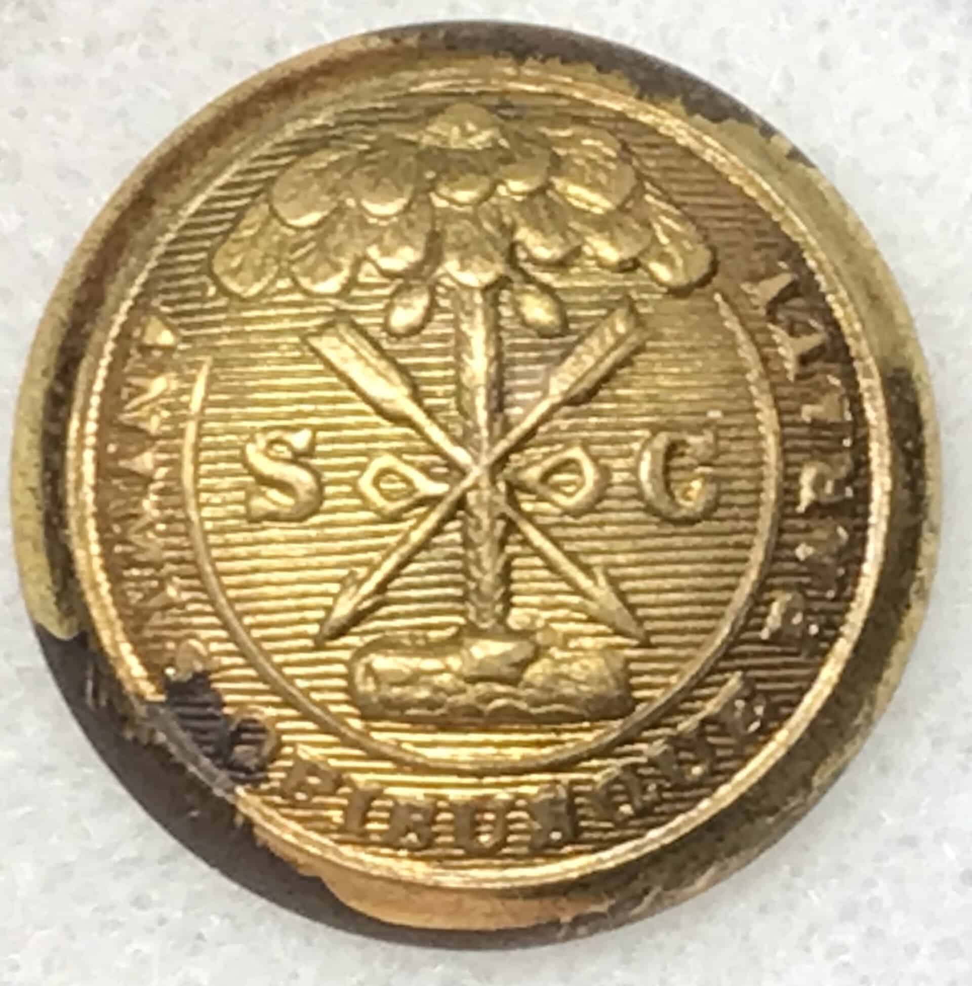 Rare Non-Excavated Confederate SC Button for Sale!