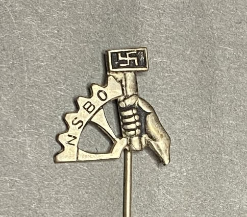 Rare NSDAP NSBO Lapel Pin - Authentic WWII Relic