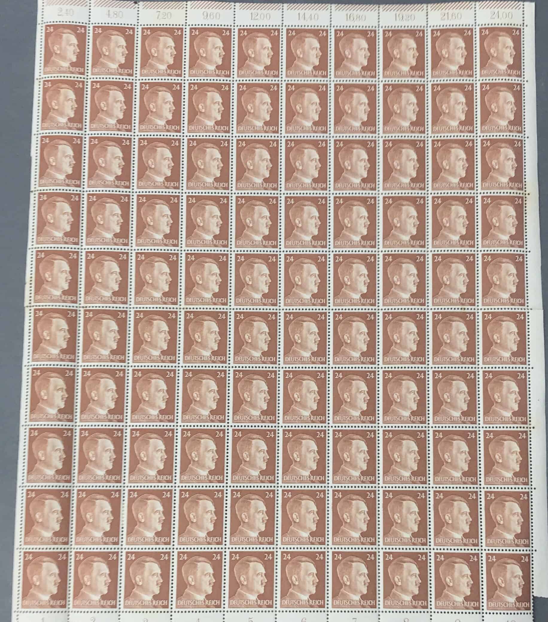 Rare Uncut WWII German Stamps - Certified & Collectible
