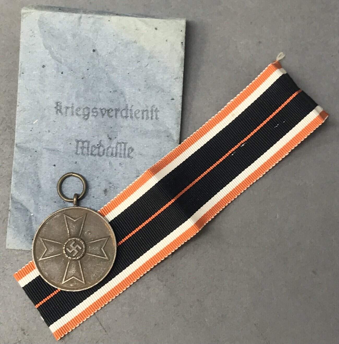 Rare Original WWII German War Merit Medal 1939 w/ Envelope
