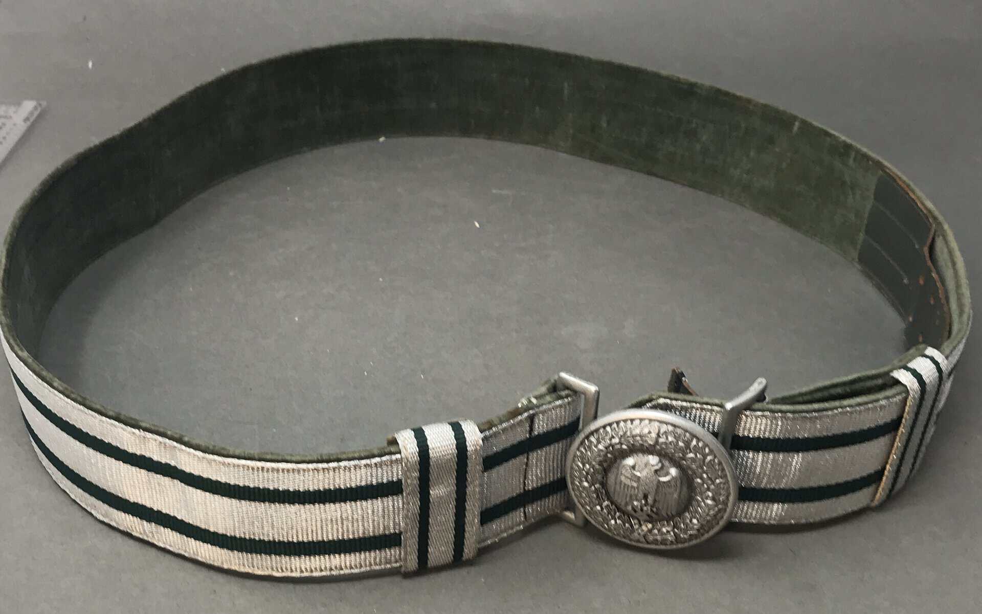 WWII German Heer Officer Brocade Belt & Buckle - COA