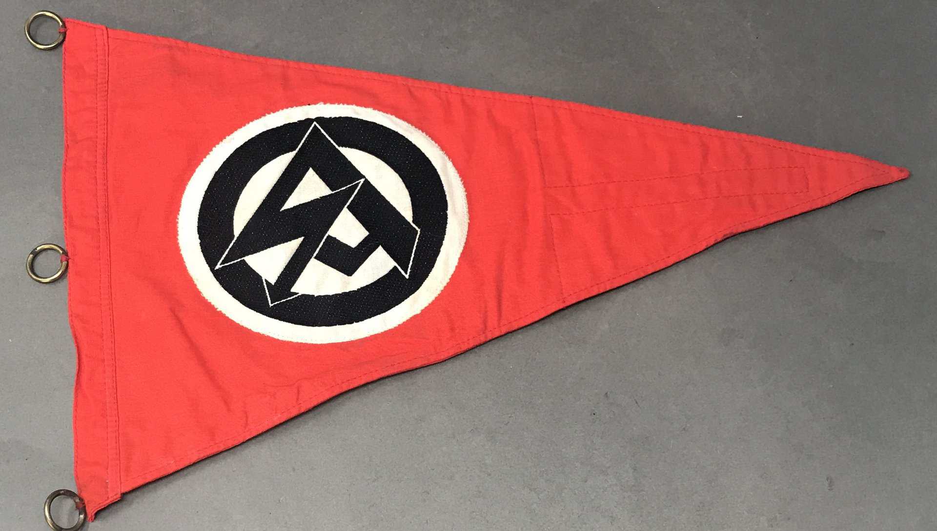 Rare German SA Vehicle Pennant - Certified Historic Relic