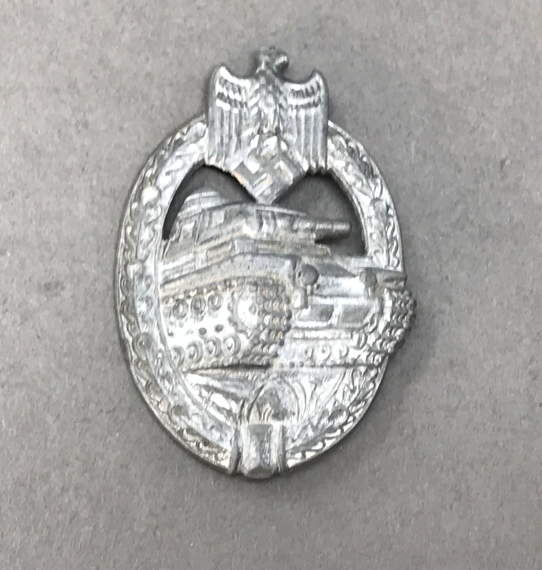Rare WWII German Silver Panzer Badge - Authentic COA
