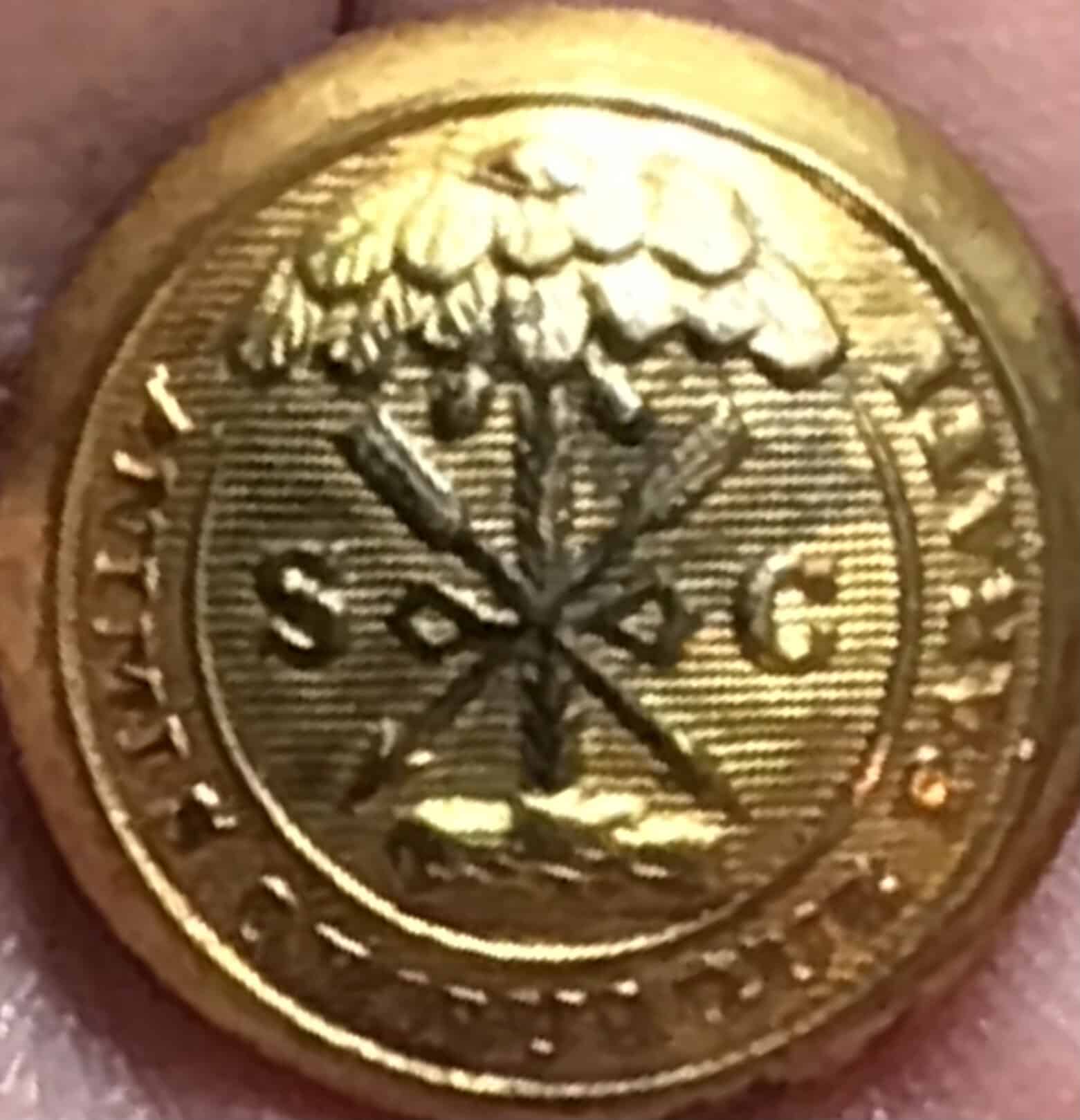 Rare Confederate South Carolina Button with COA - Must See!