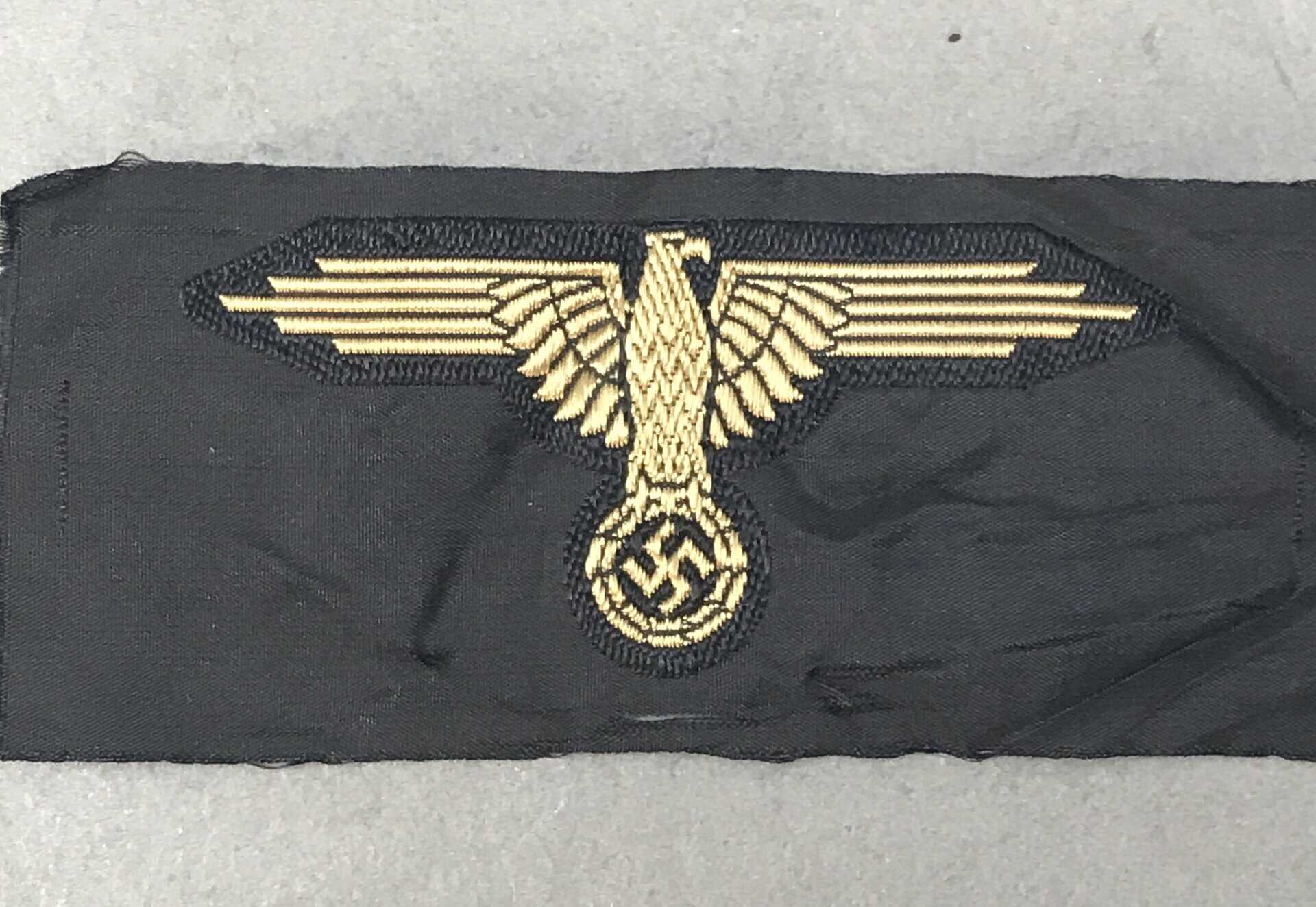 WWII German SS Sleeve Eagle with Gold Thread - Certified