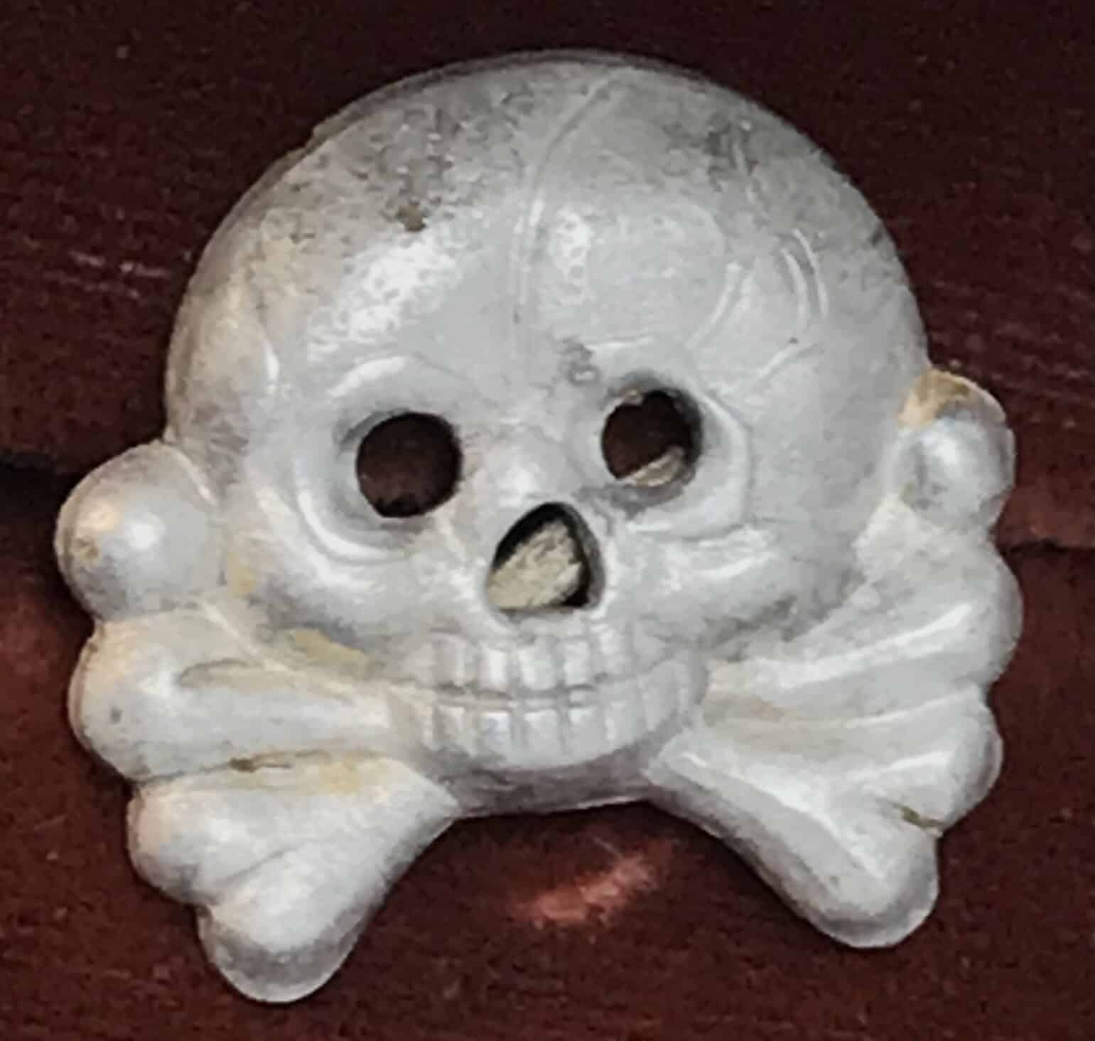 WWII German Panzer Collar Tab Skull