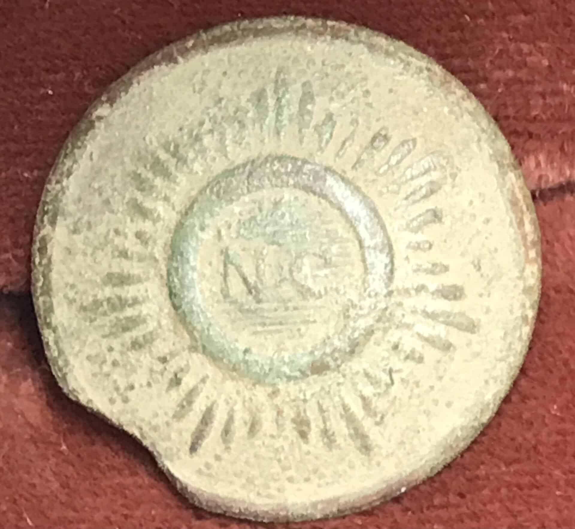 Rare Confederate "Sunburst" Button from Milford, VA