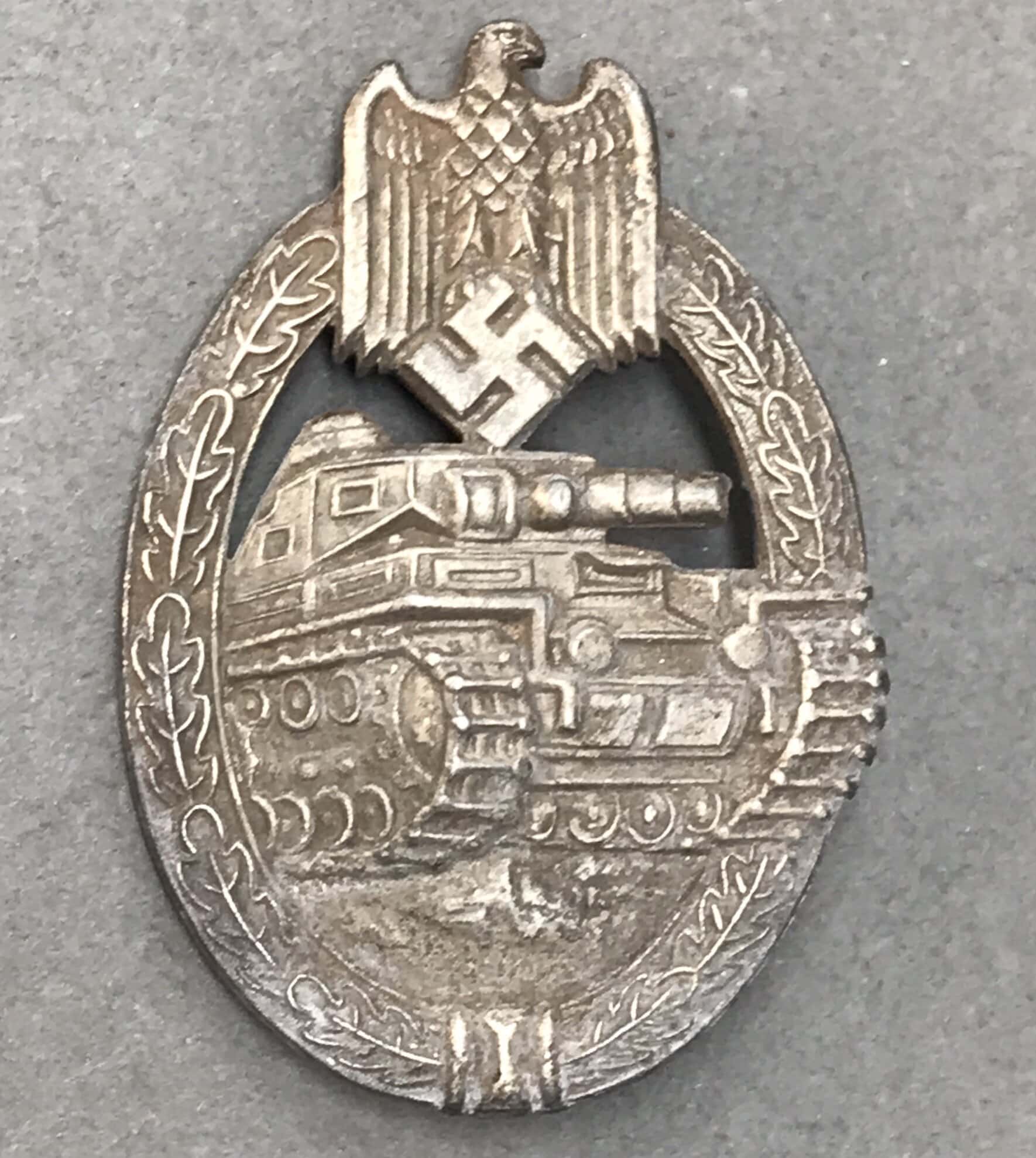 WWII German Silver Panzer Badge - Authentic & Rare Find