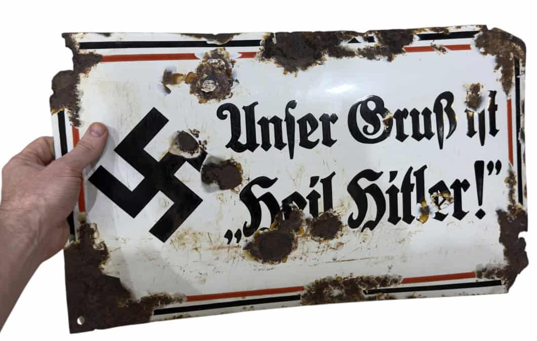 Rare WWII Nazi Propaganda Sign - Certified Authentic