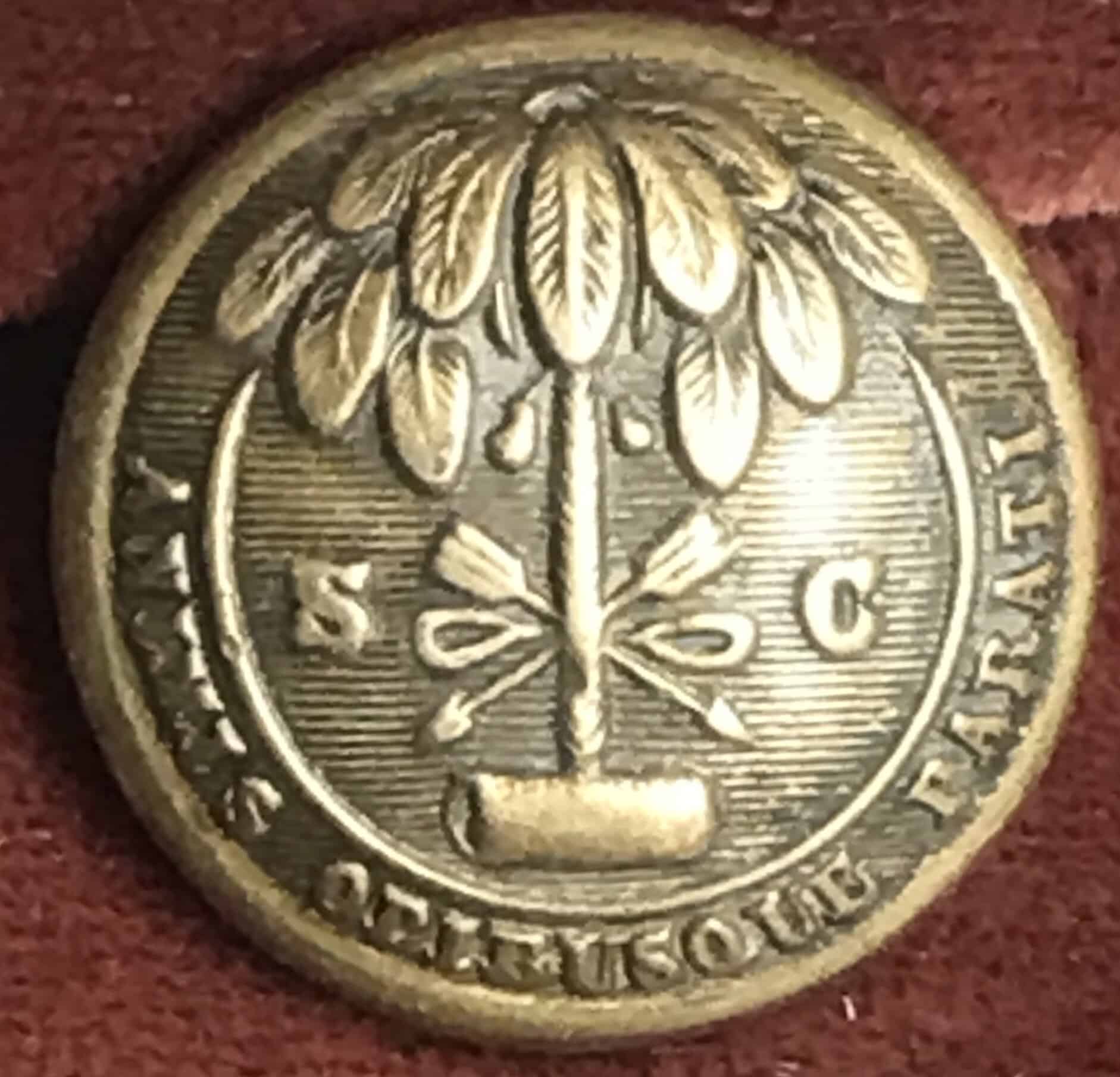 "Rare Confederate South Carolina Button - Museum Certified"