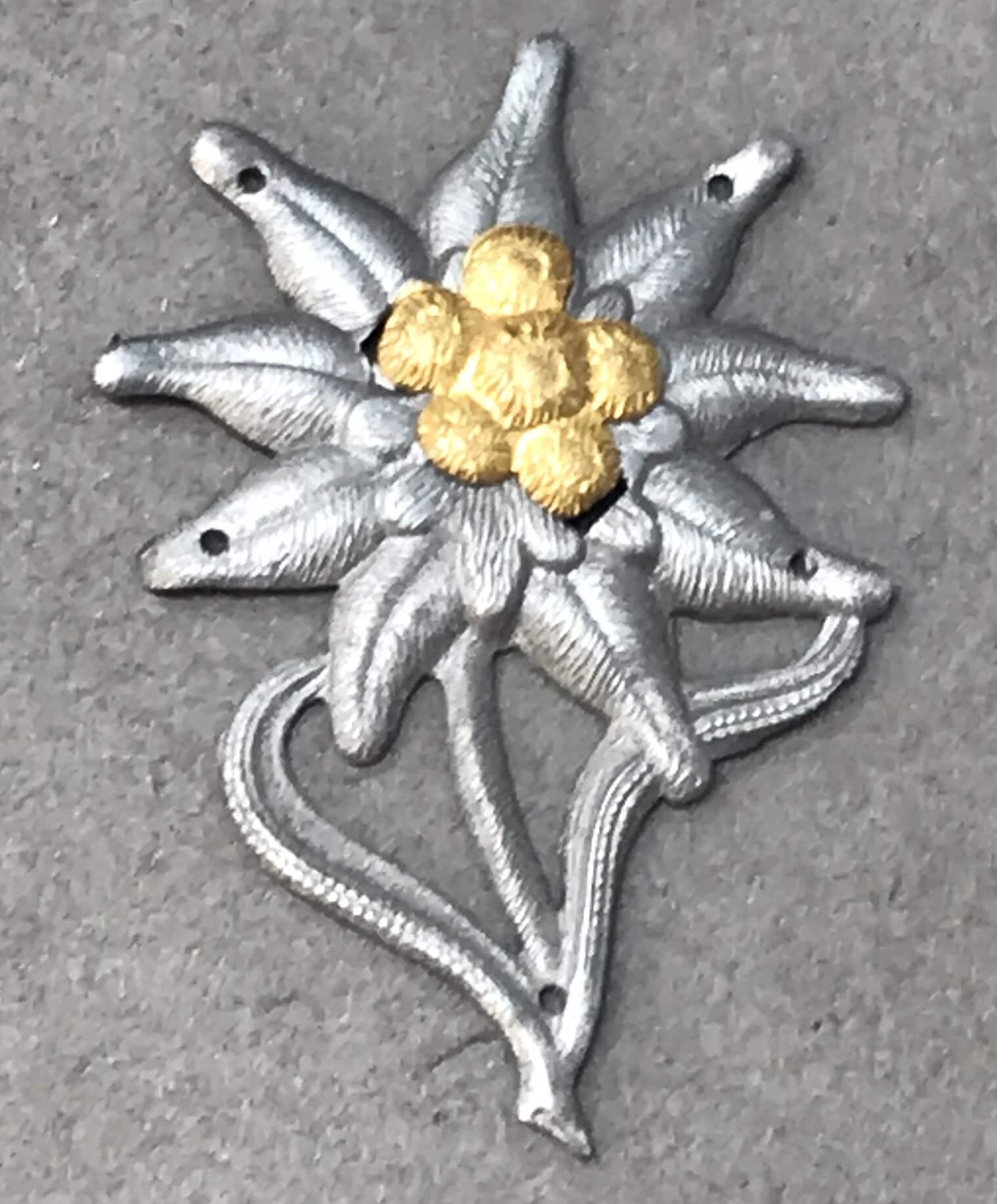 Rare WWII German Mountain Cap Edelweiss Artifact