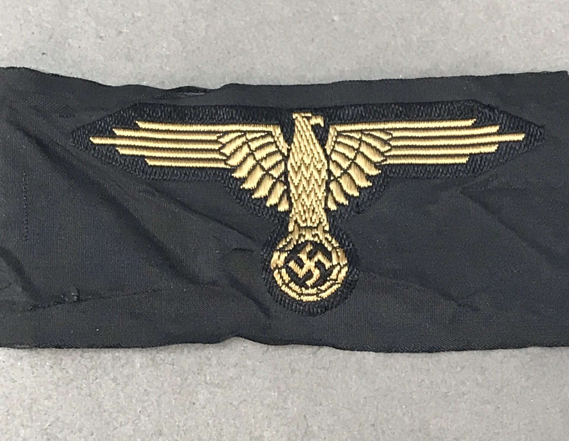 Rare WWII German SS Sleeve Eagle – Gold Thread Variant