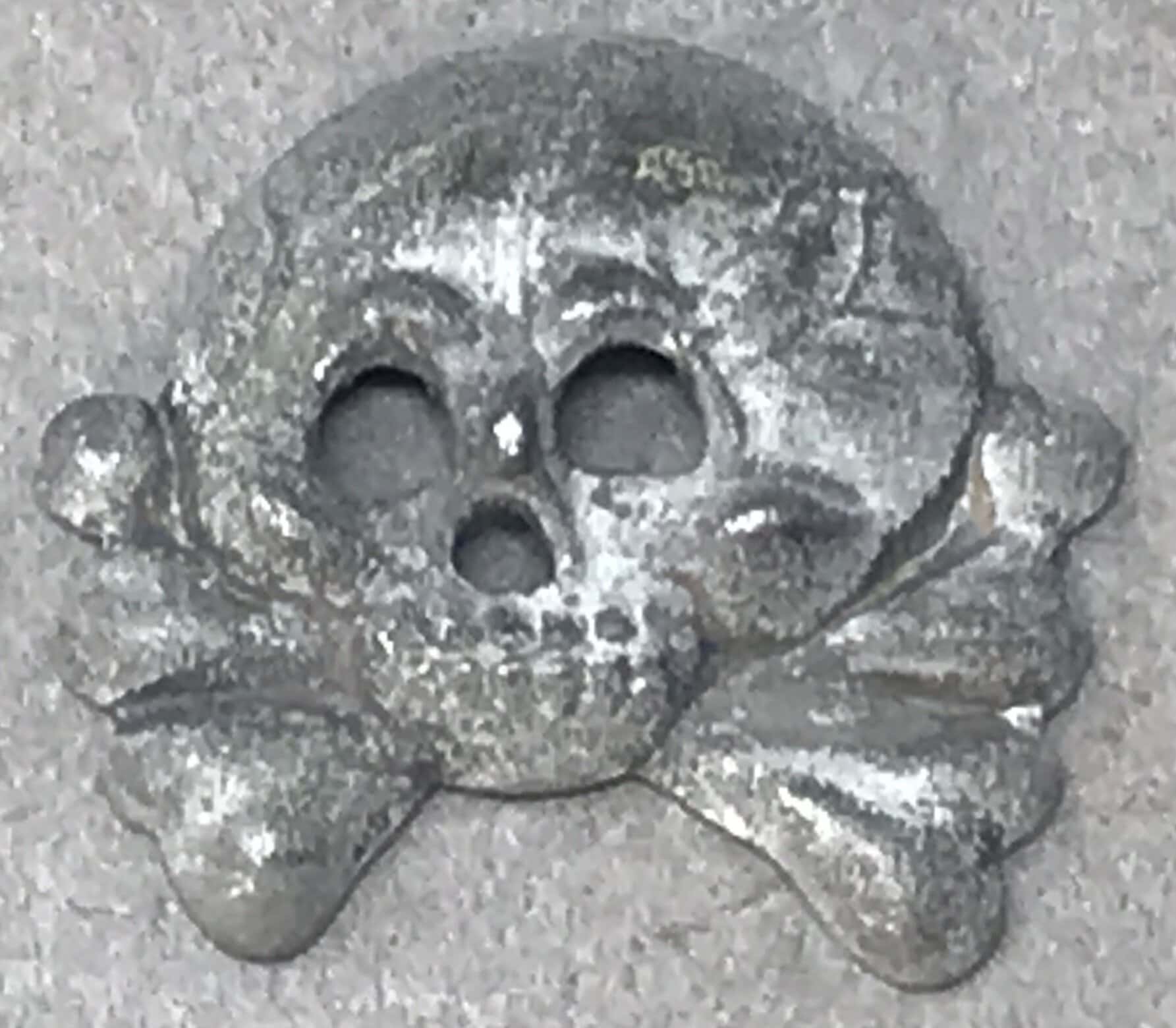 Rare WWII German Panzer Collar Skull