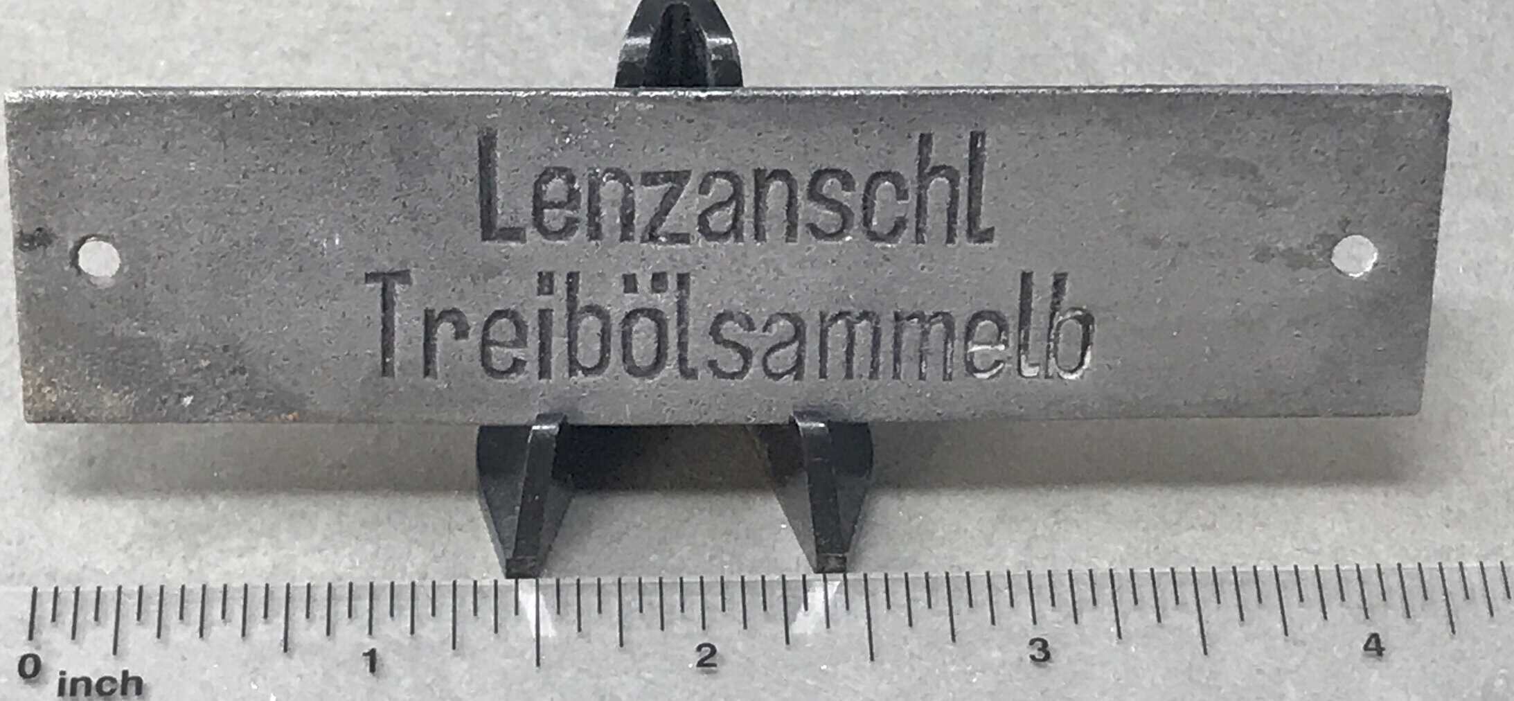 WWII U-Boat Data Plate – German Navy, Certified