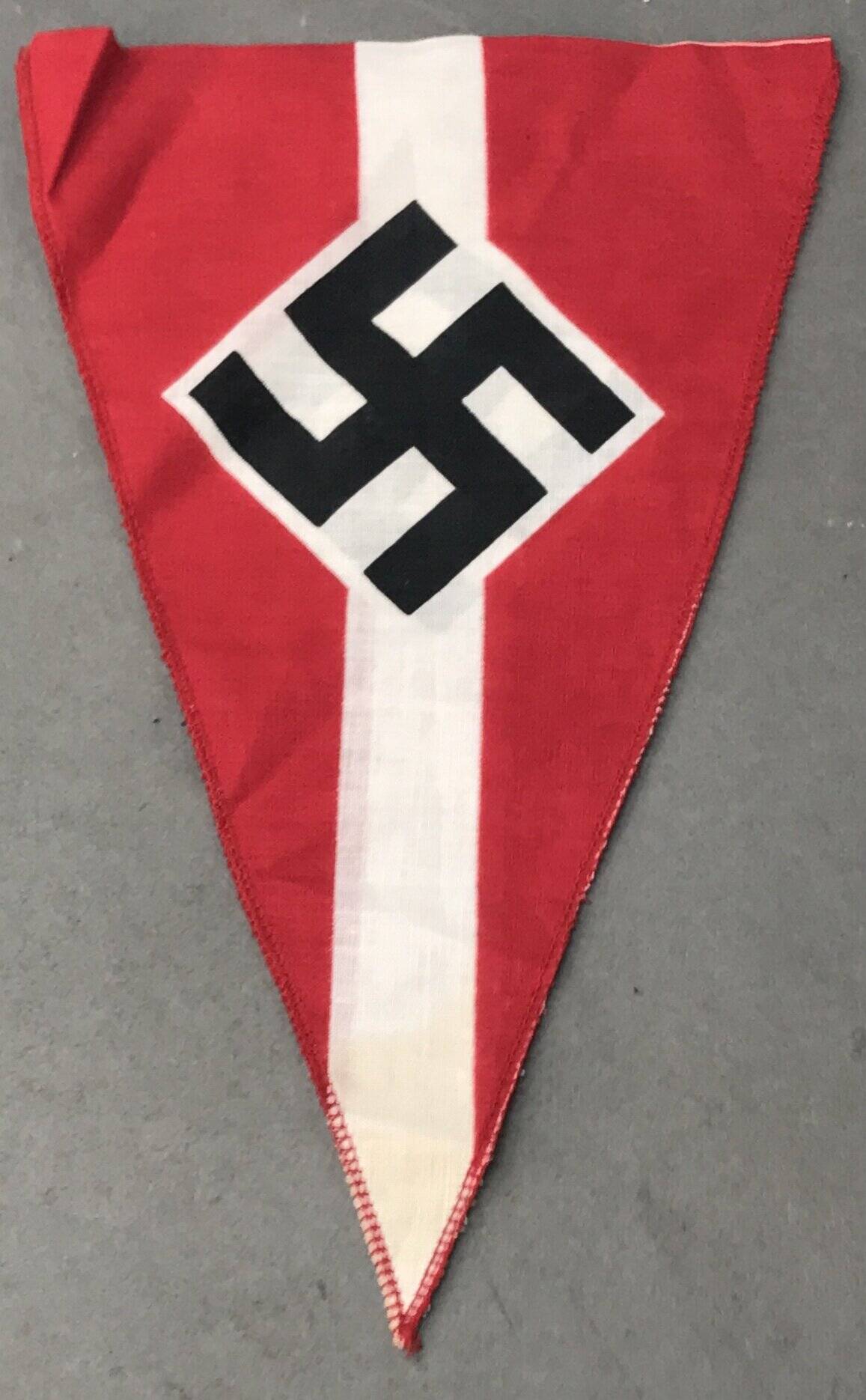 Original WWII Hitler Youth Pennant Flag – COA, Rare