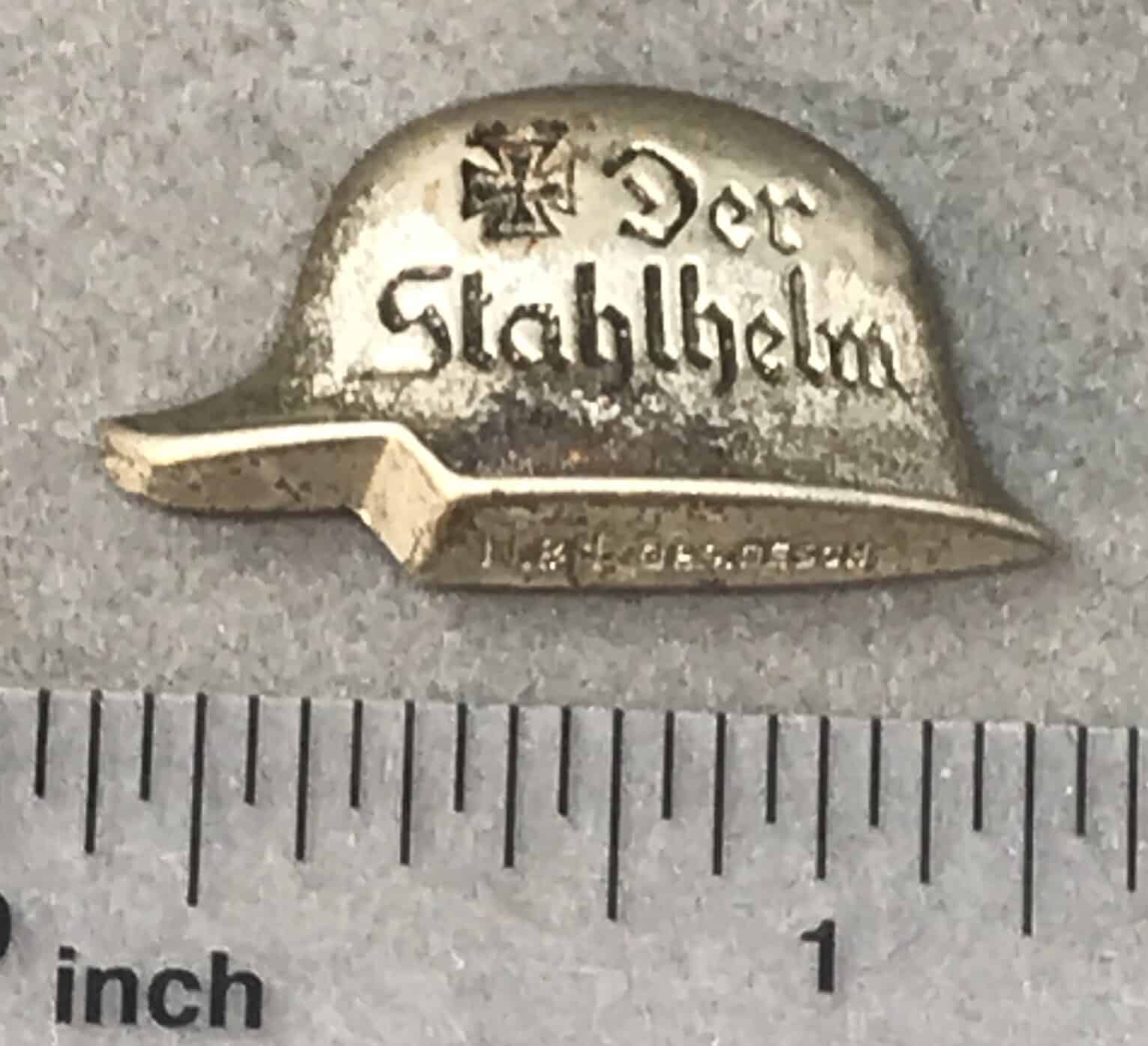 Rare WWII German Veteran "Der Stahlhelm" Pin - Sold