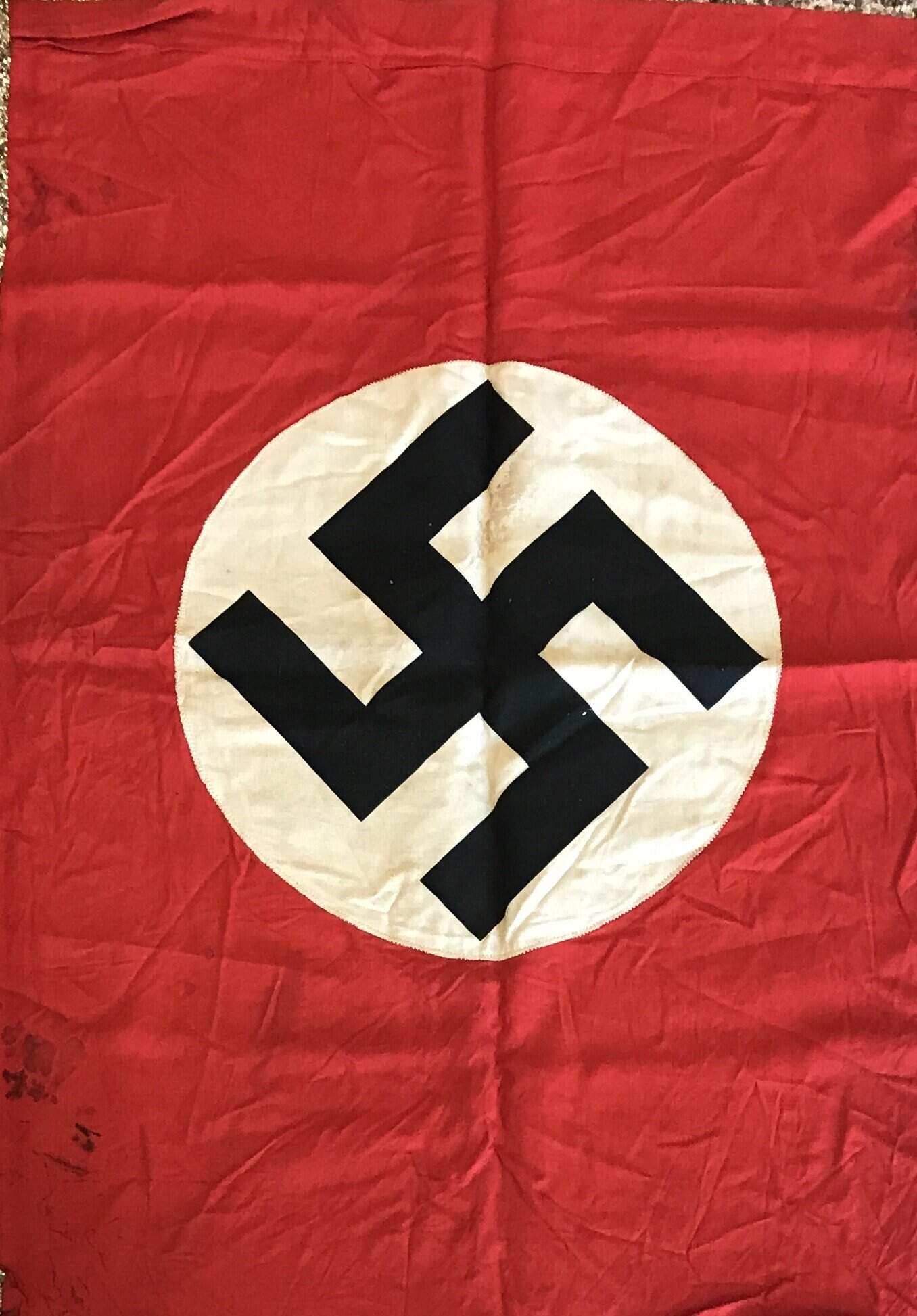 WWII German NSDAP Flag 17x27 – Rare, COA | Gettysburg Museum