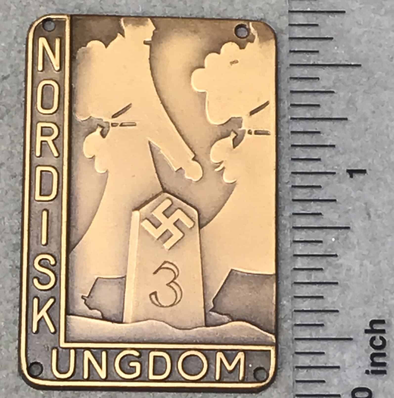 Rare Museum-Certified Swedish NSDAP Nordisk Ungdom Plaque