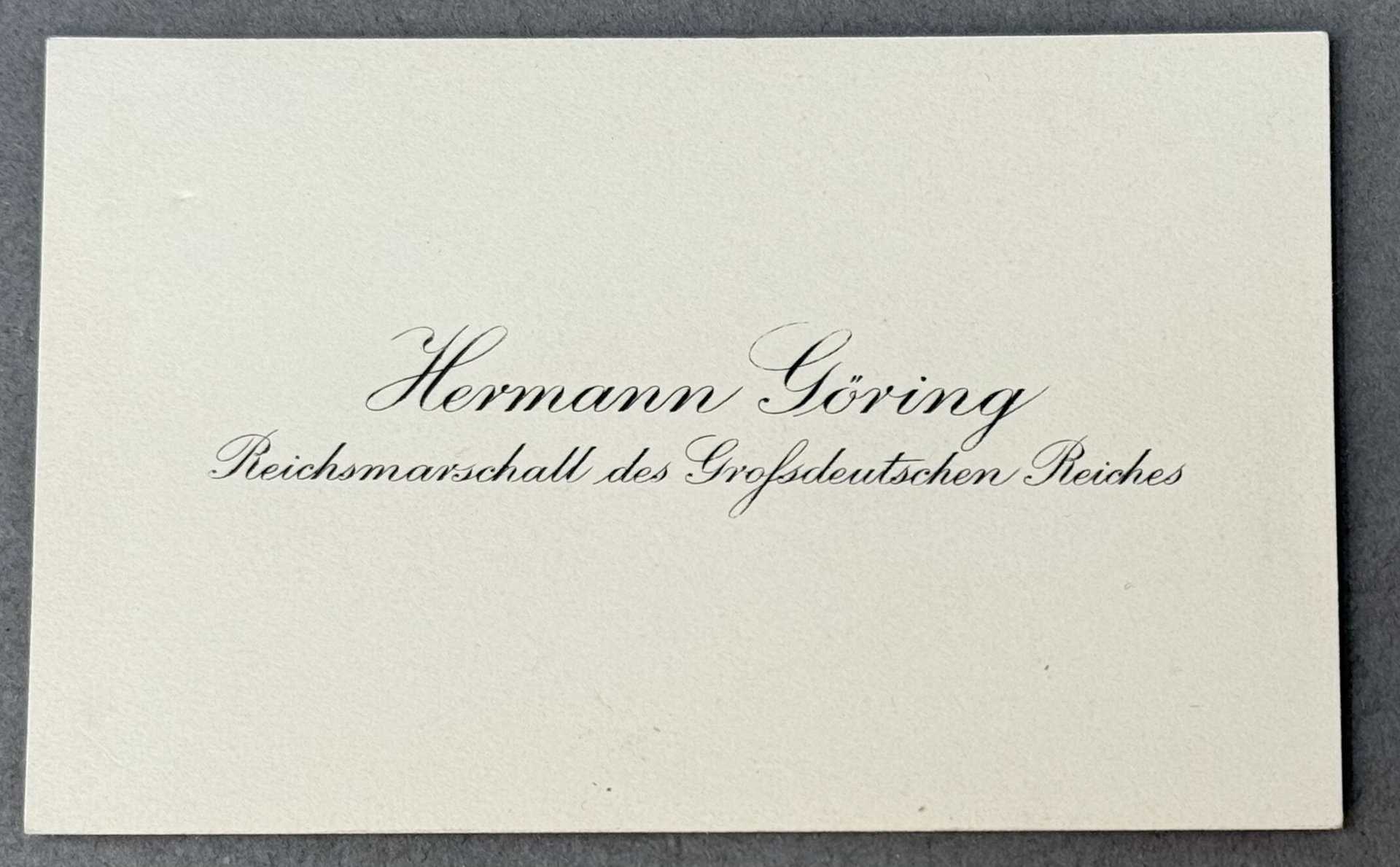 Unique Herman Goering Card: Authenticated WWII Relic