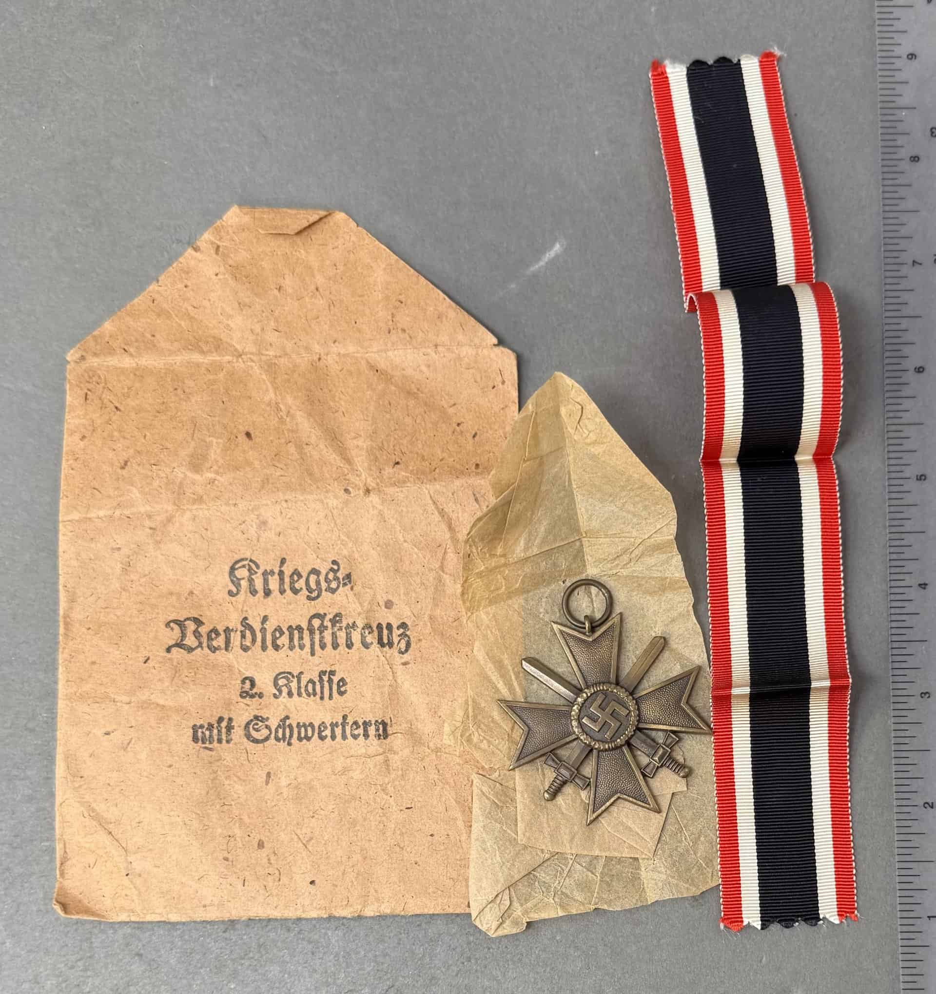Original WWII German War Merit Cross 2nd Class w/ Swords COA