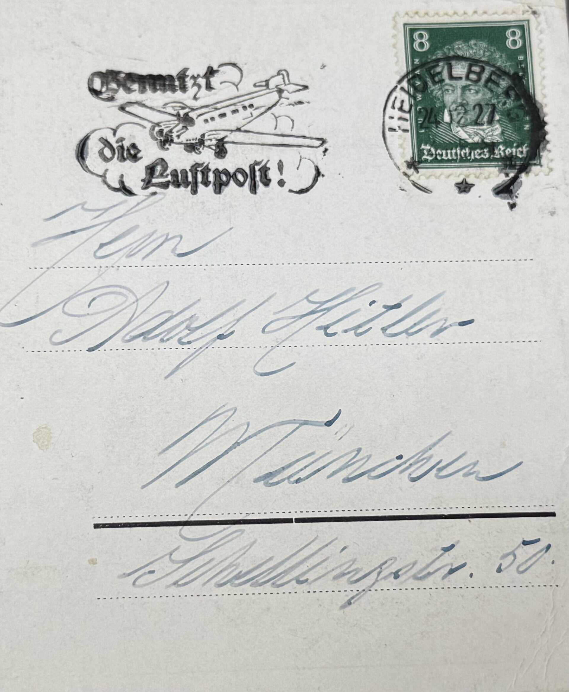 Rare Authentic Hitler Postcard: Museum Certified Artifact
