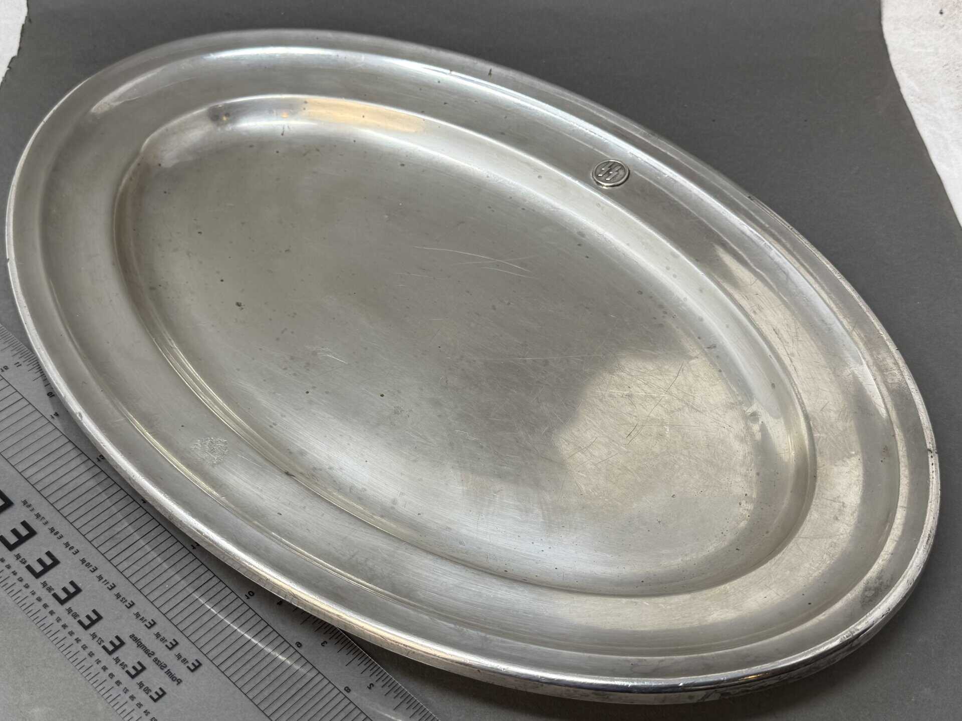 Rare WWII Sepp Dietrich Silver Tray Relic - Gettysburg COA