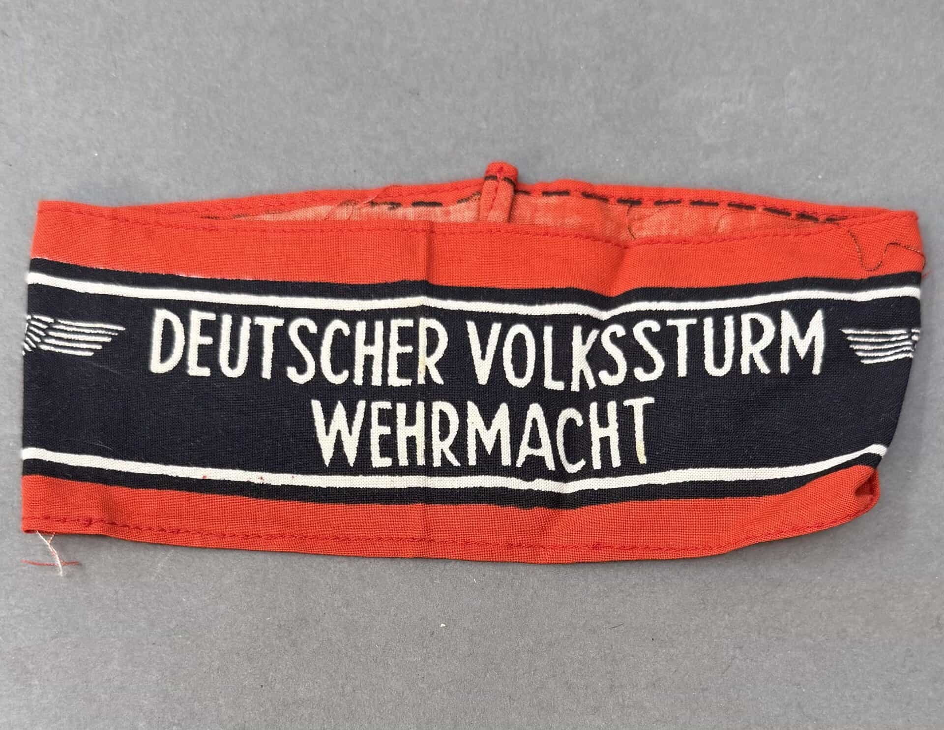 Original WWII German Volkssturm Armband: Vet Bringback COA