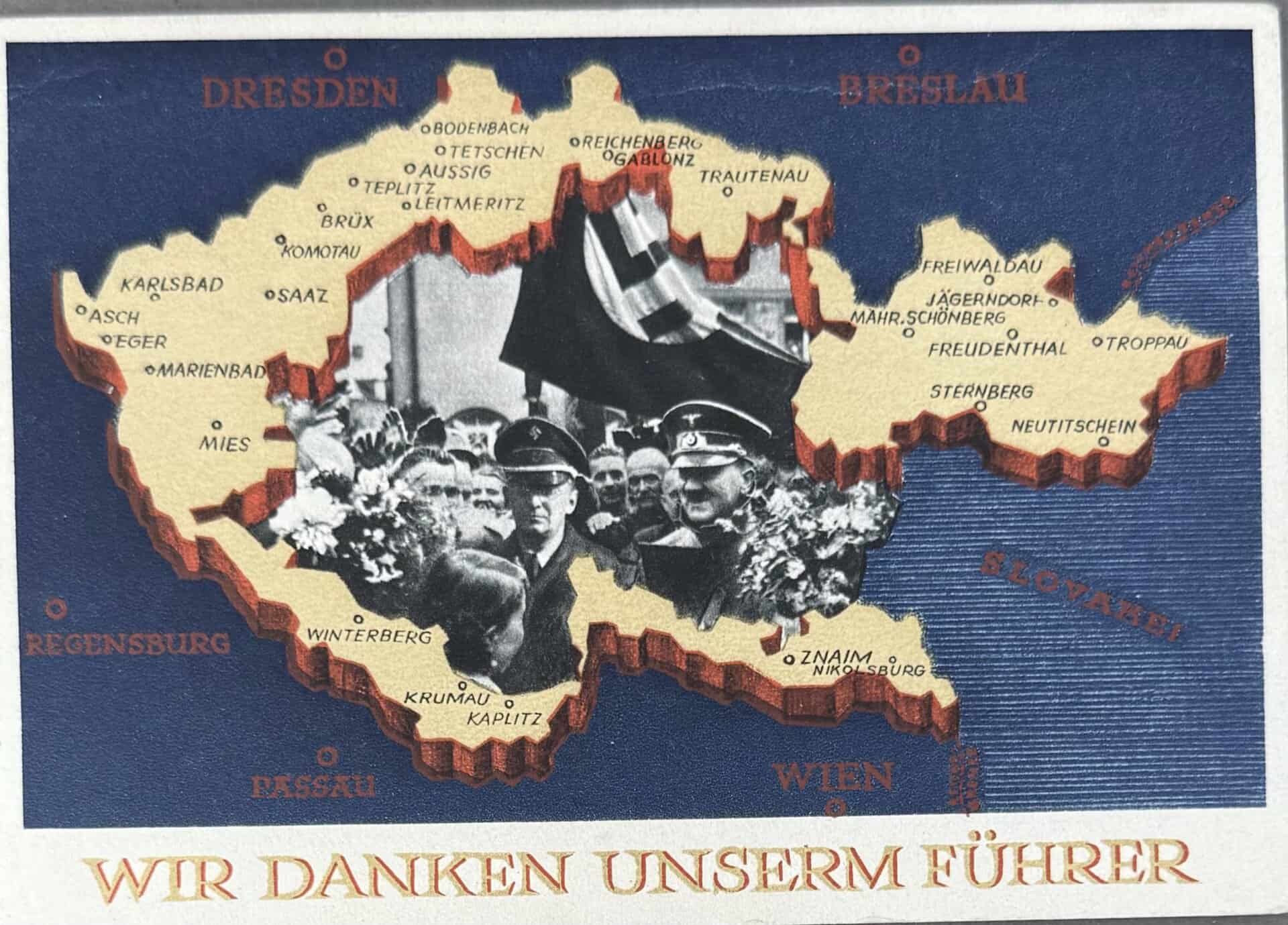 Rare 1938 Adolf Hitler Color Postcard - Museum Certified