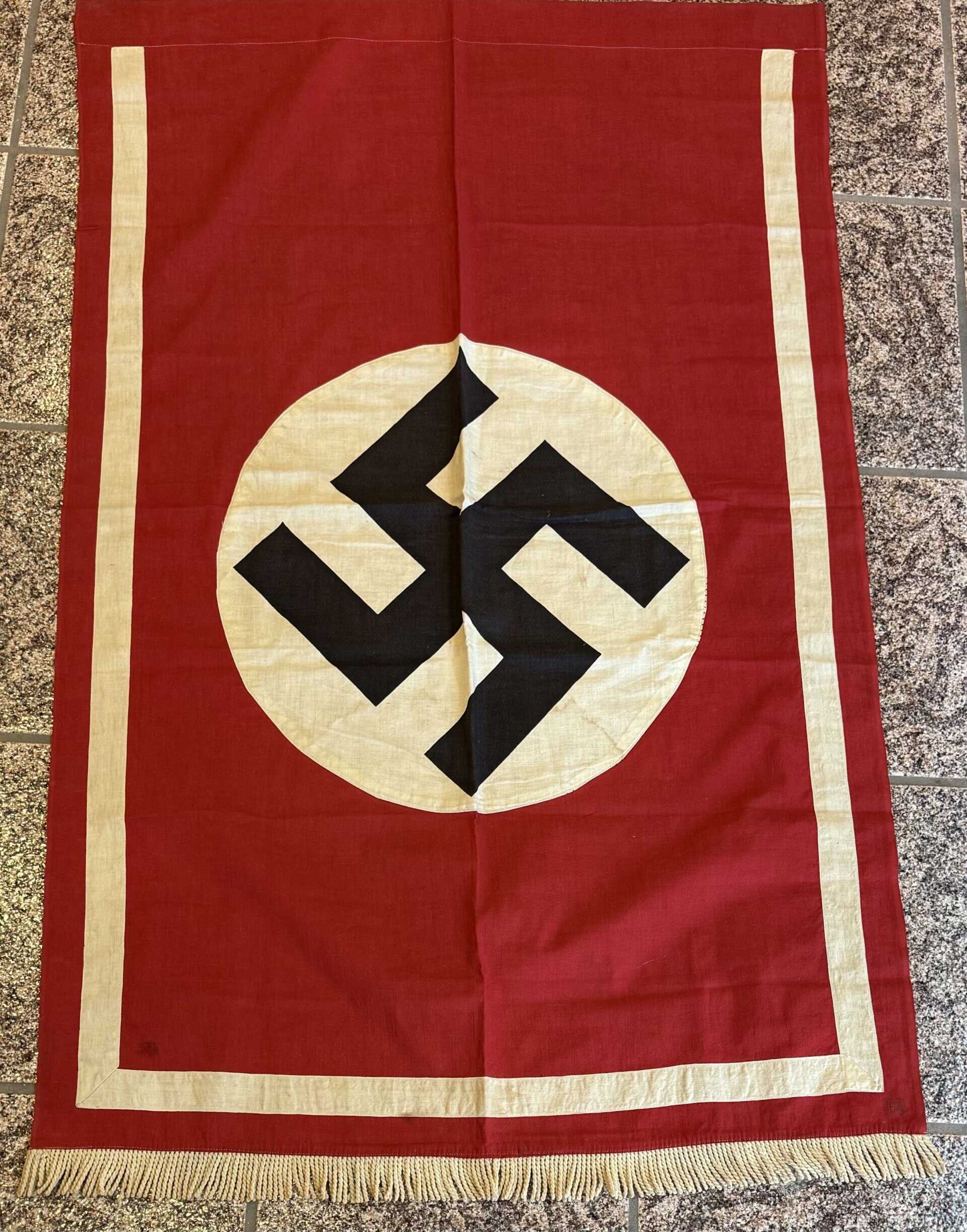 Rare WWII German NSDAP Nazi Podium Flag | COA - Museum COA