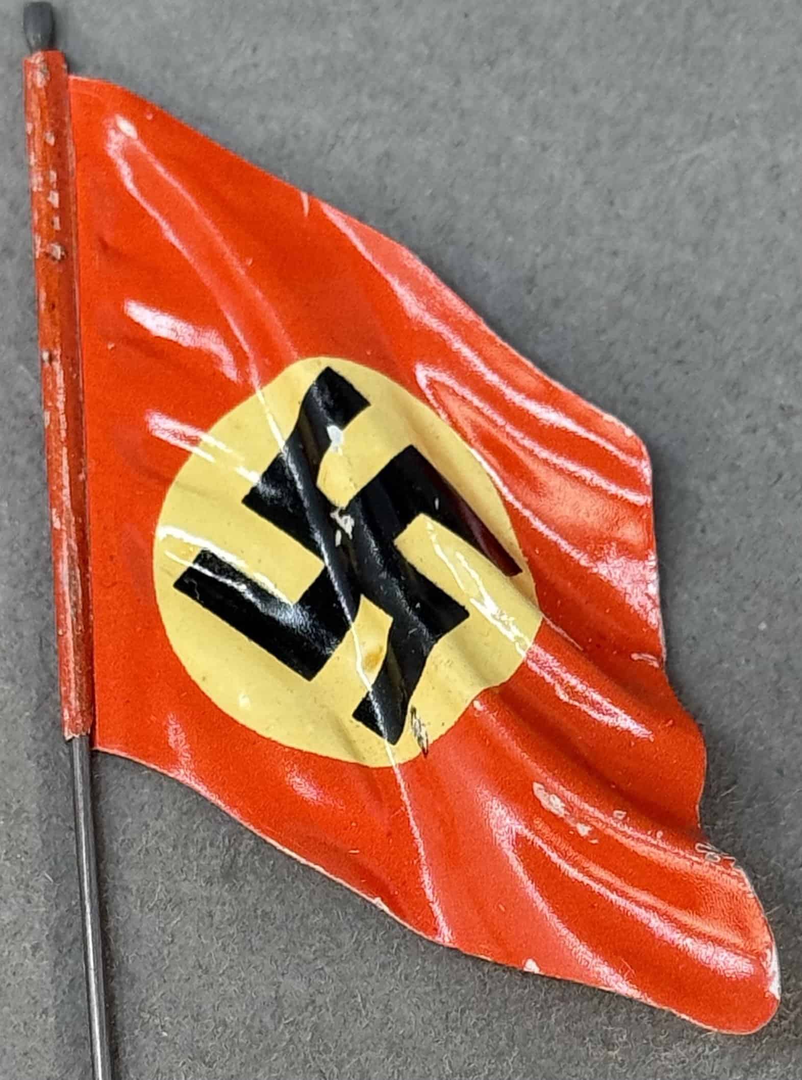 Rare WWII Lineol Toy Soldier NSDAP Flag – Museum Certified