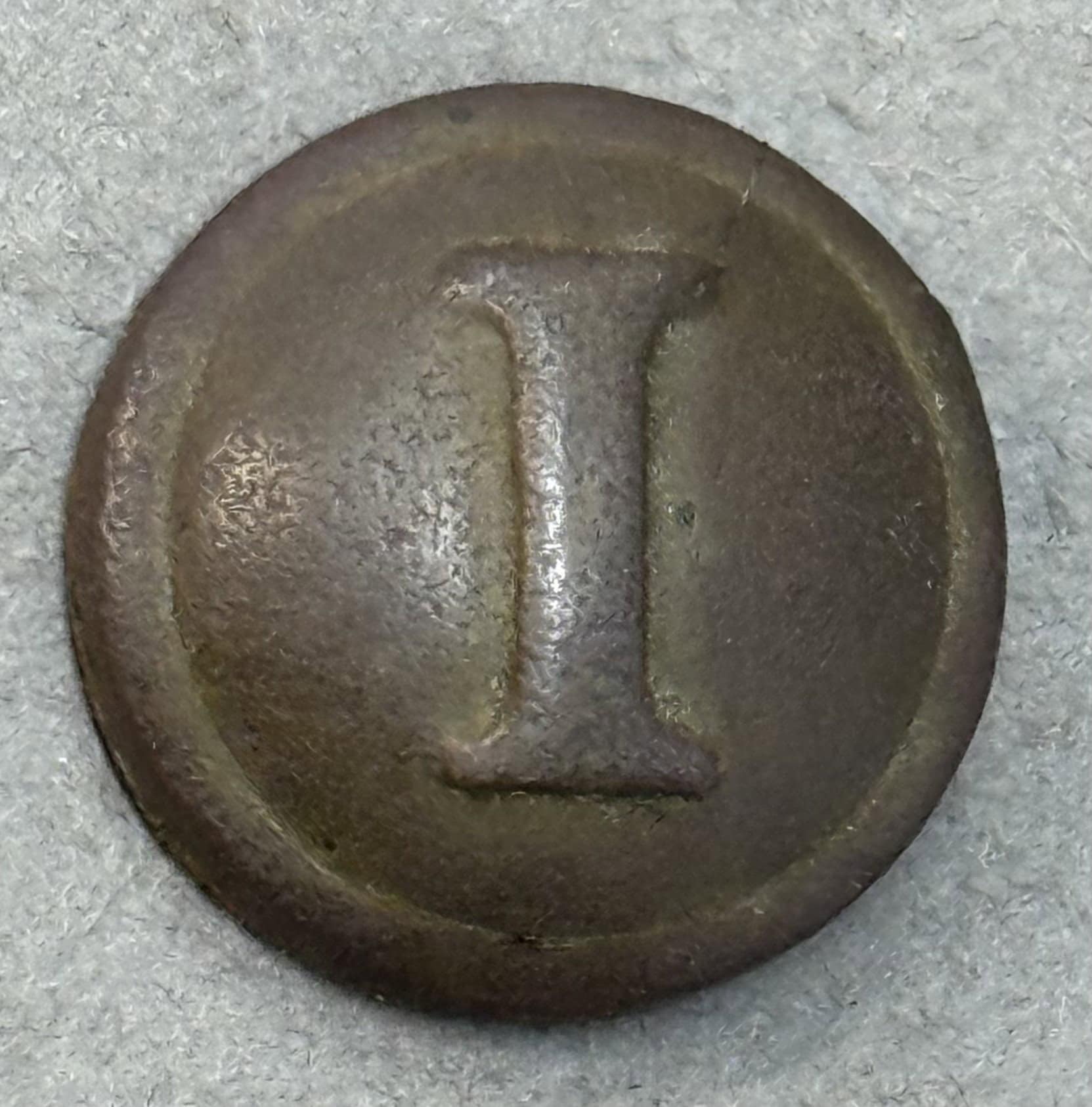 Rare Confederate Block I Infantry Button – Certified