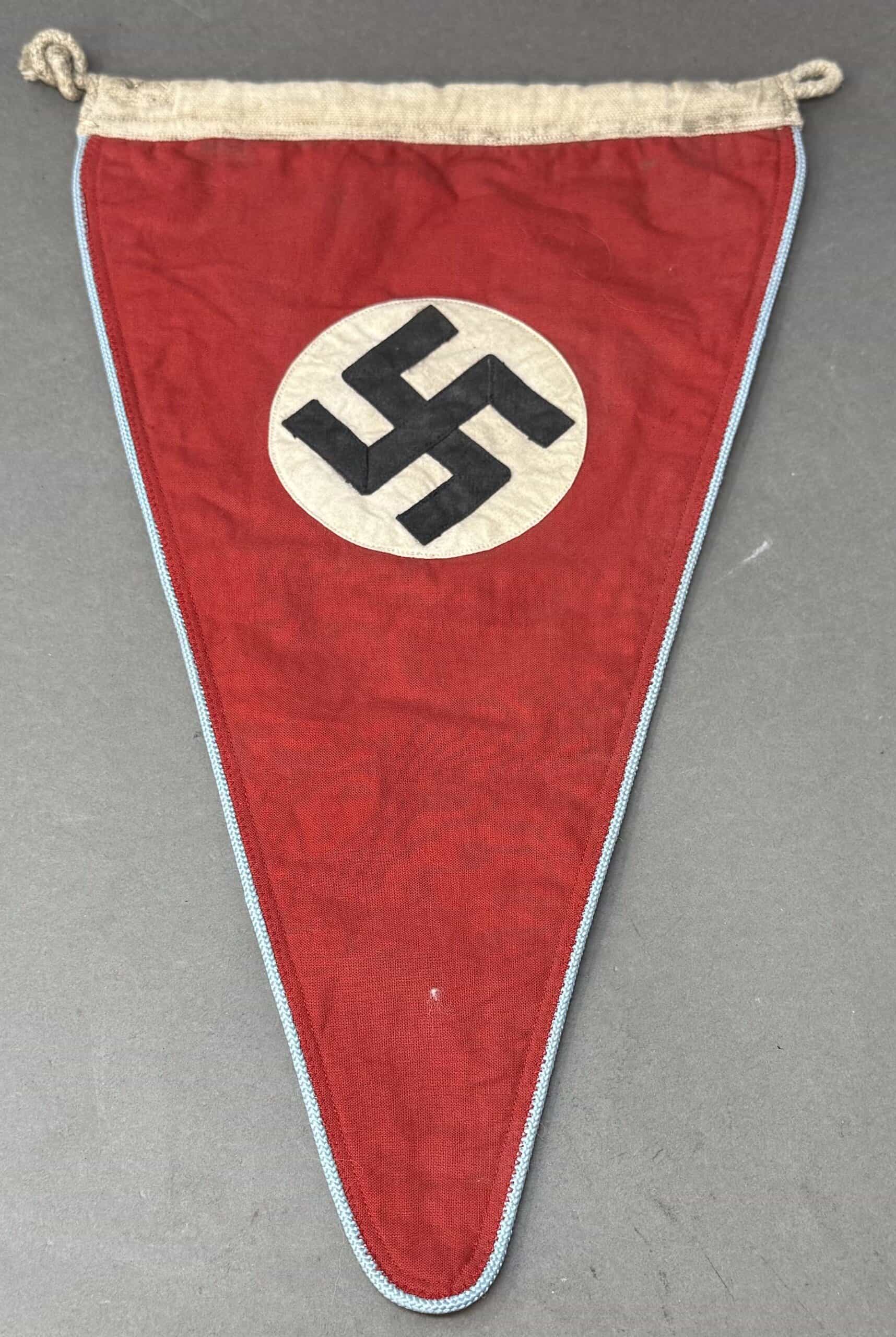 Rare WWII German NSDAP Vehicle Pennant Vet Bring-Back COA