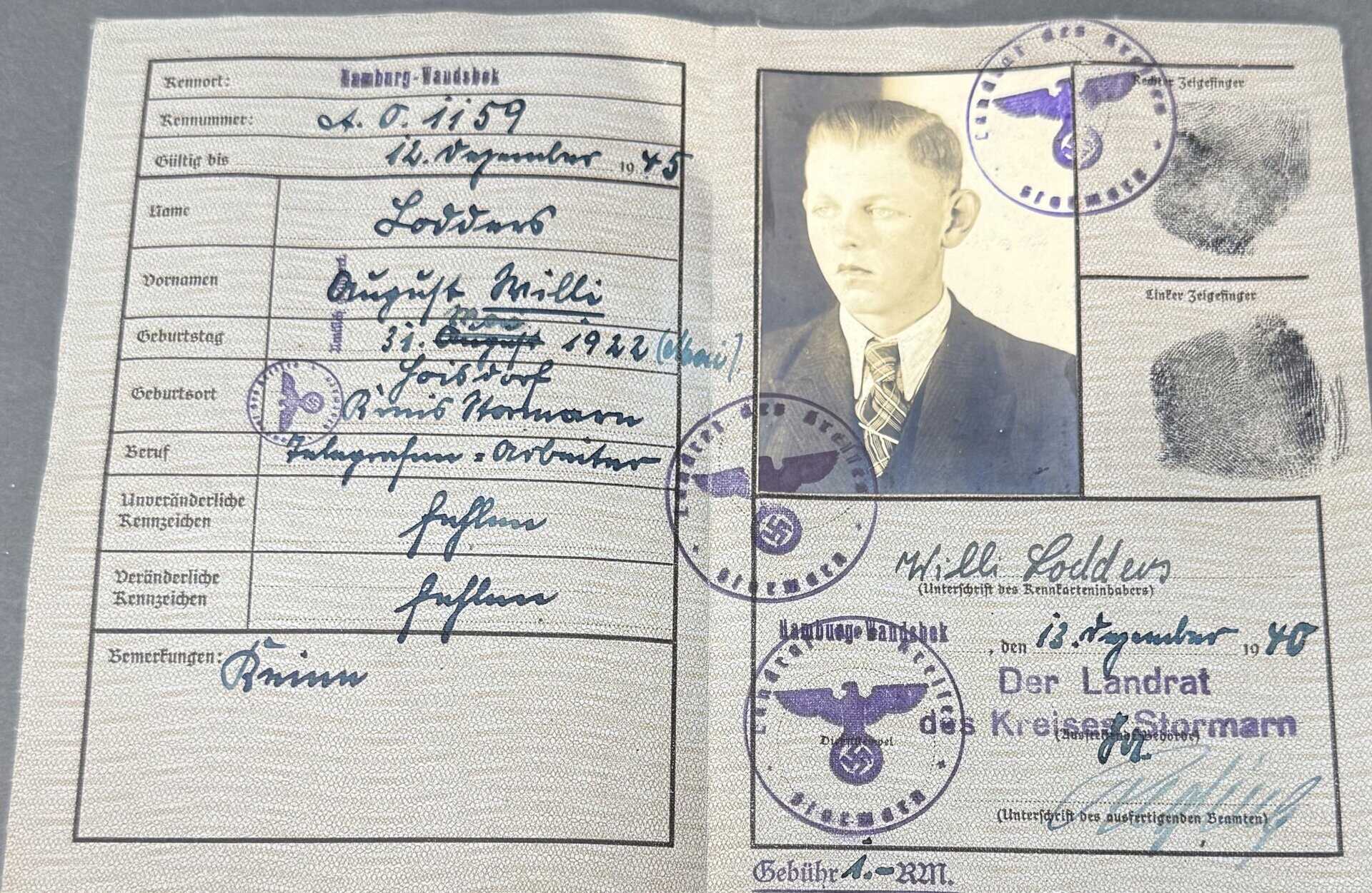 Papers Please! Original WWII NSDAP ID - Museum Certified