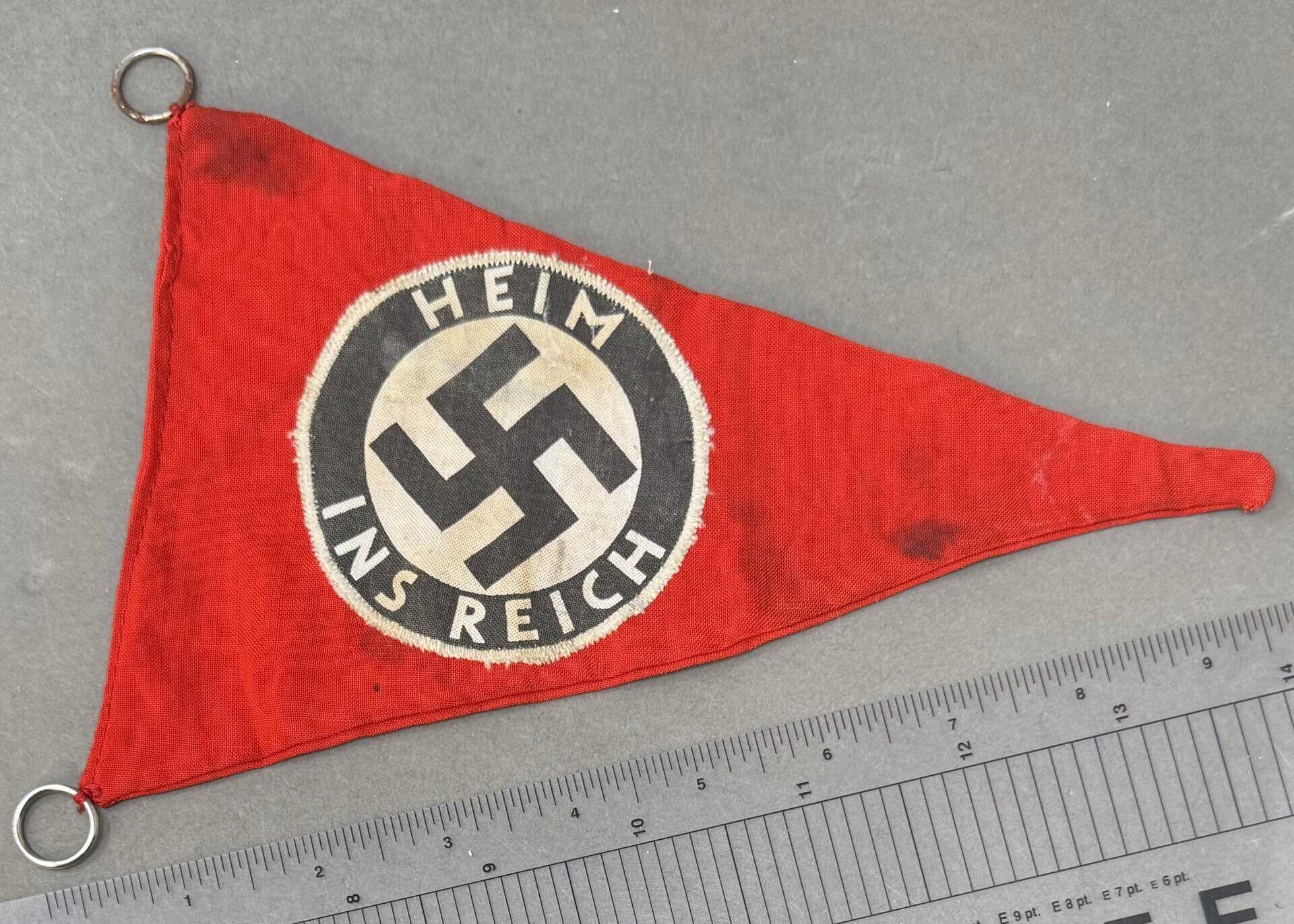 Rare WWII NSDAP Heim ins Reich Pennant - US Vet Bring-Back