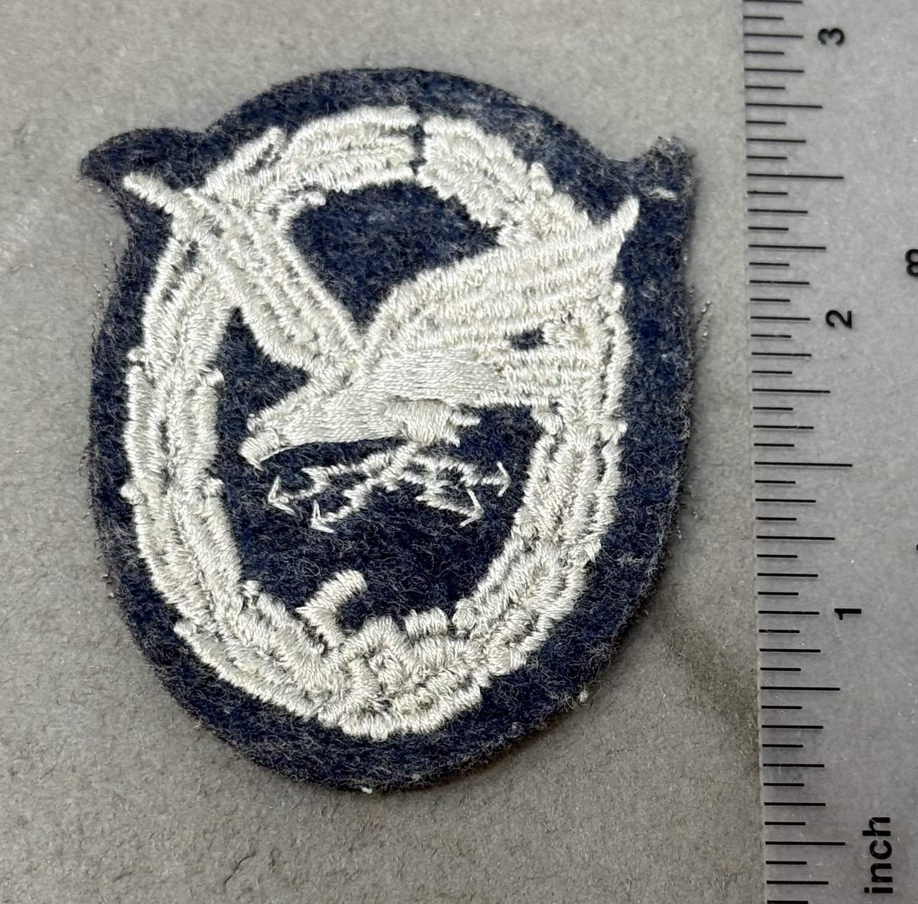 Authentic WWII Luftwaffe Wireless/Air Gunner Cloth Badge COA