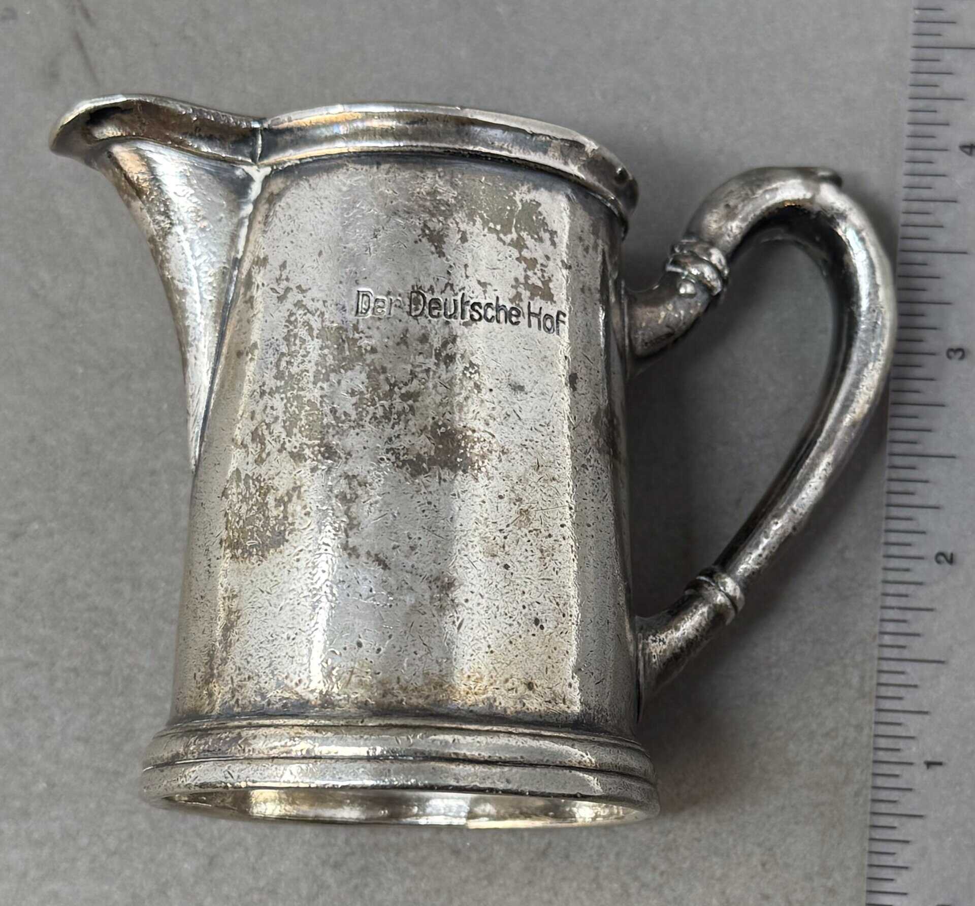 WWII German Der Deutsche Hof Nuremberg Silver Creamer – COA
