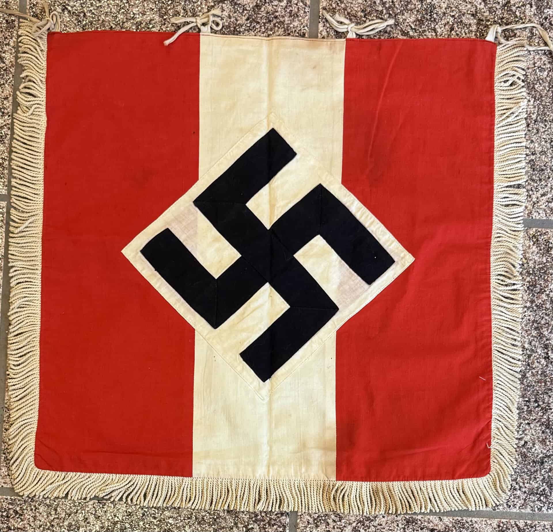 Rare WWII Hitler Youth Trumpet Flag – Vet Bringback COA