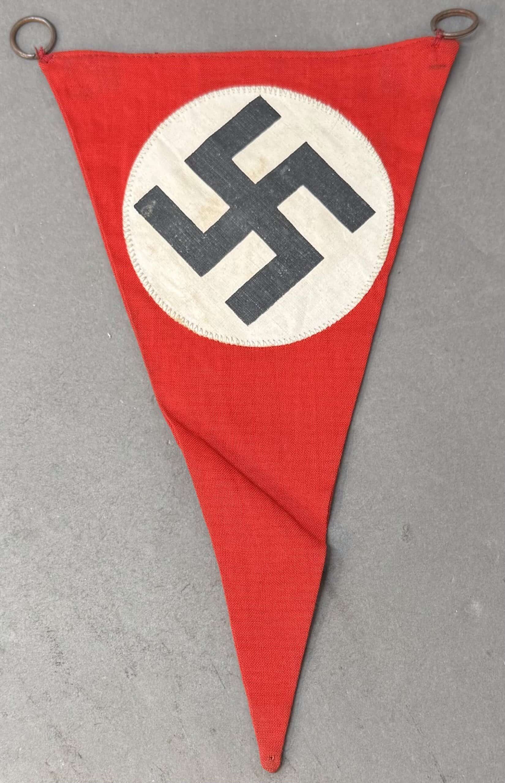 Rare WWII German NSDAP Vehicle Pennant – Vet Bring-Back COA