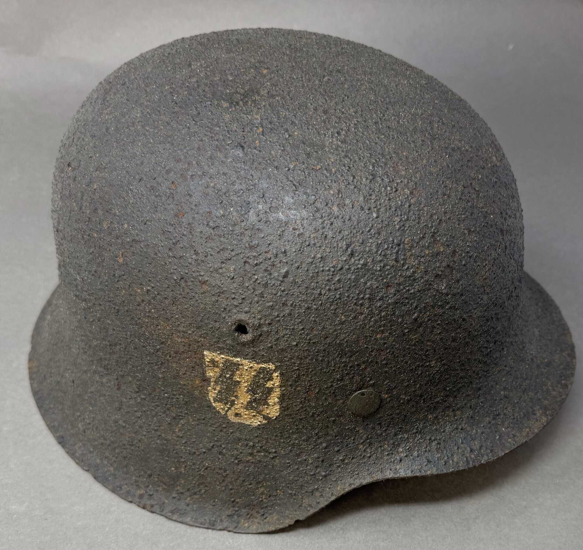 Certified WWII Waffen-SS M42 Helmet Relic, Eastern Front