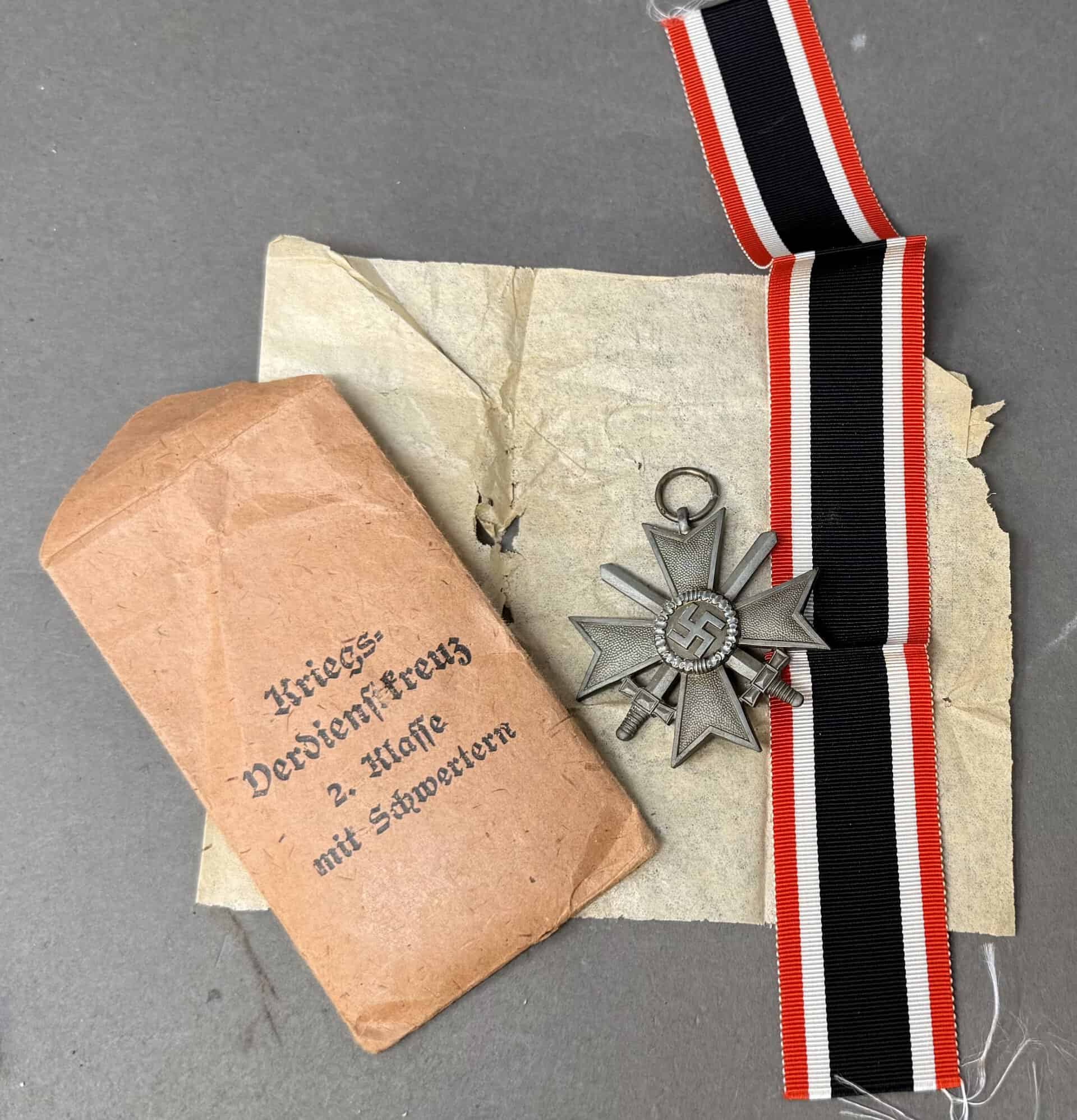 Rare WWII German War Merit Cross With Certificate