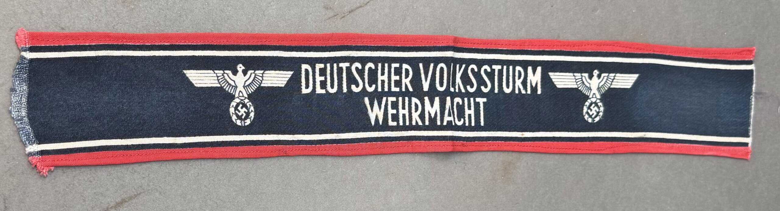 WWII German Volkssturm Armband – Vet Bringback, COA
