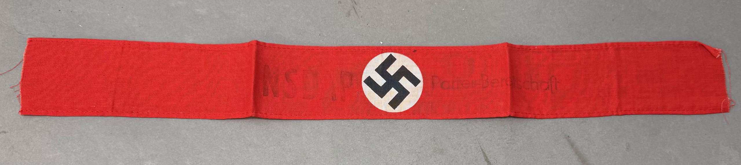 Original NSDAP Partei-Bereitschaft Armband - Museum COA