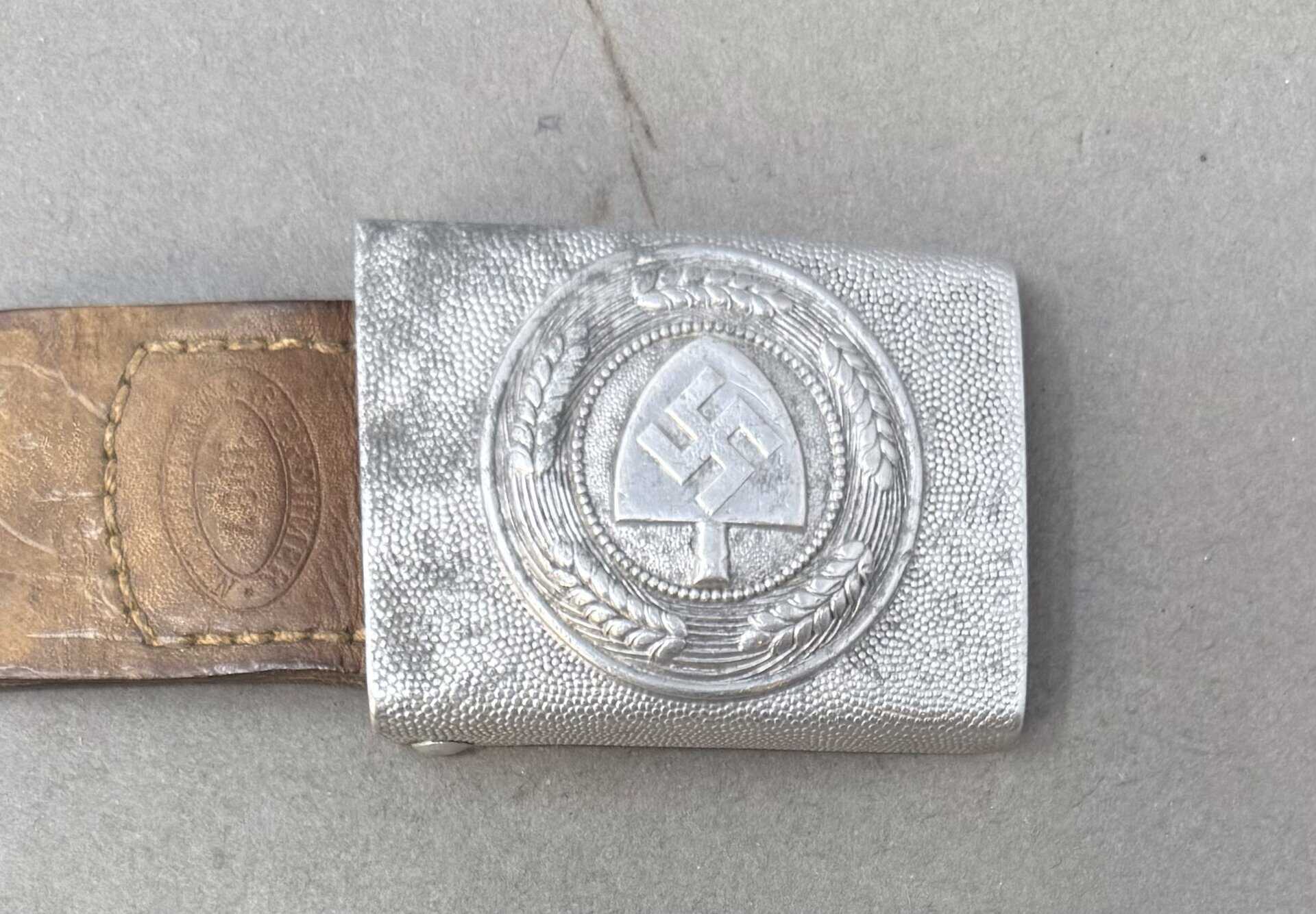 Maker-Marked WWII German RAD Belt Buckle - Museum COA